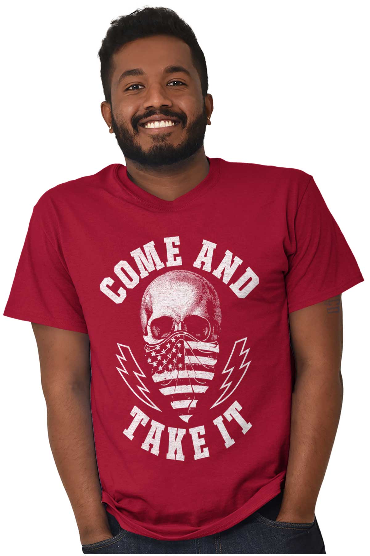 Defend Freedom Liberty Flag Skull Men's Graphic T Shirt Tees Brisco ...