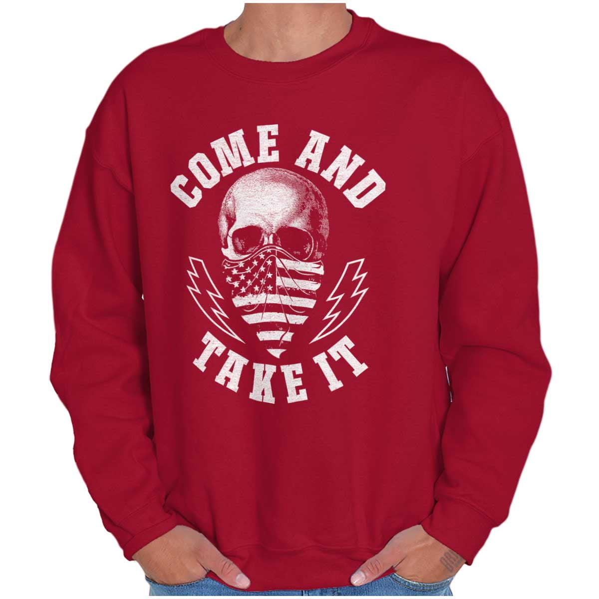 Defend Freedom Liberty Flag Skull Sweatshirt for Men or Women Brisco ...