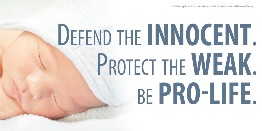 Defend the Innocent Pro-Life Vinyl Sign - Walmart.com