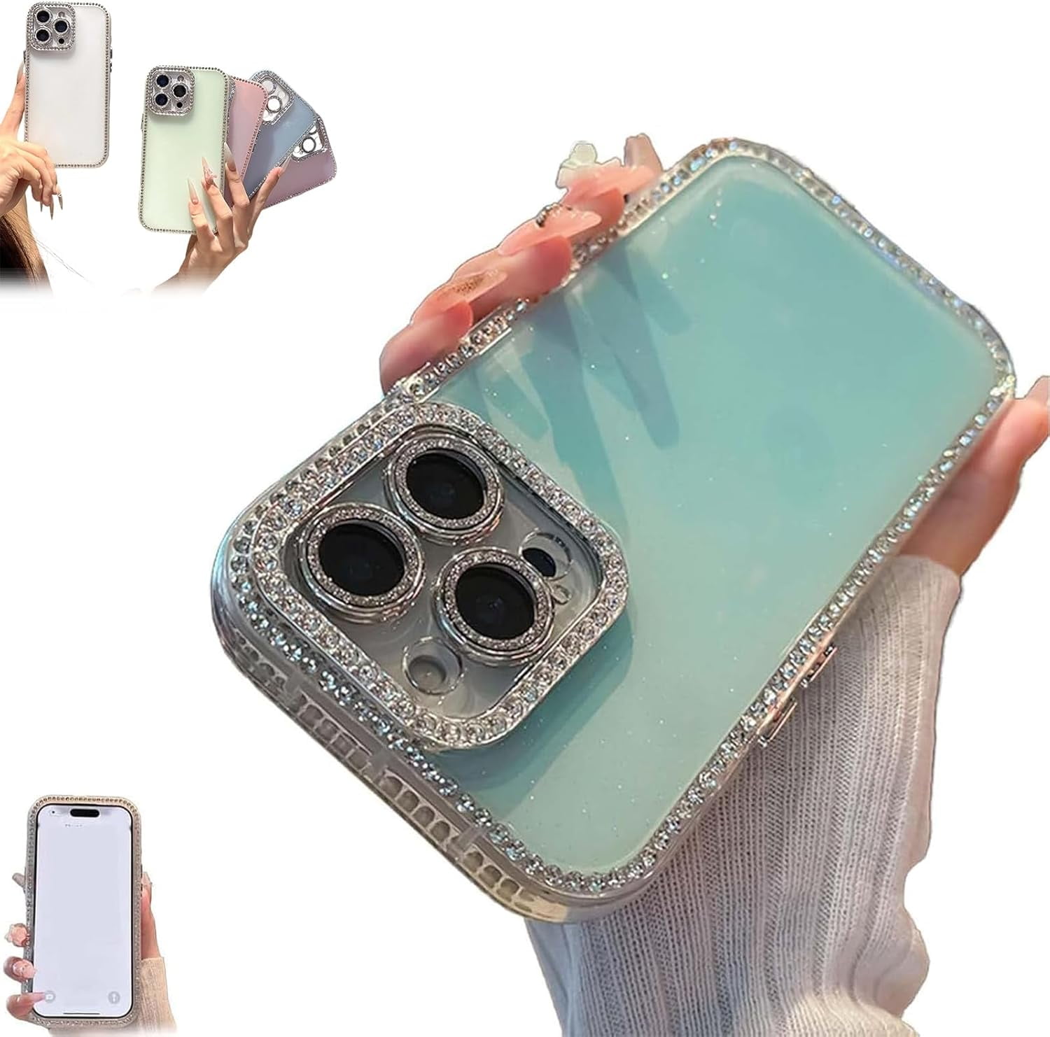 Defendcase New Double-Sided Diamond-Embedded Case for iPhone, Solid ...