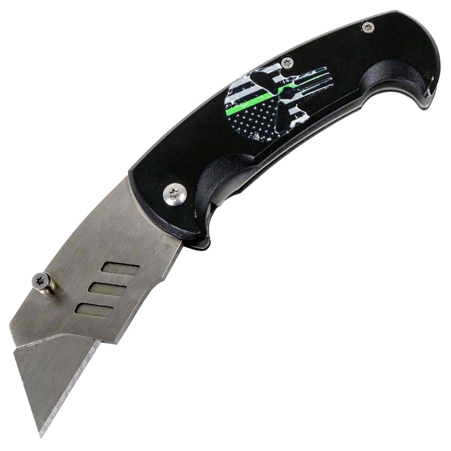 Defender 6 Box Cutter Knife Skull Handle Replaceable Blade Pocket ...