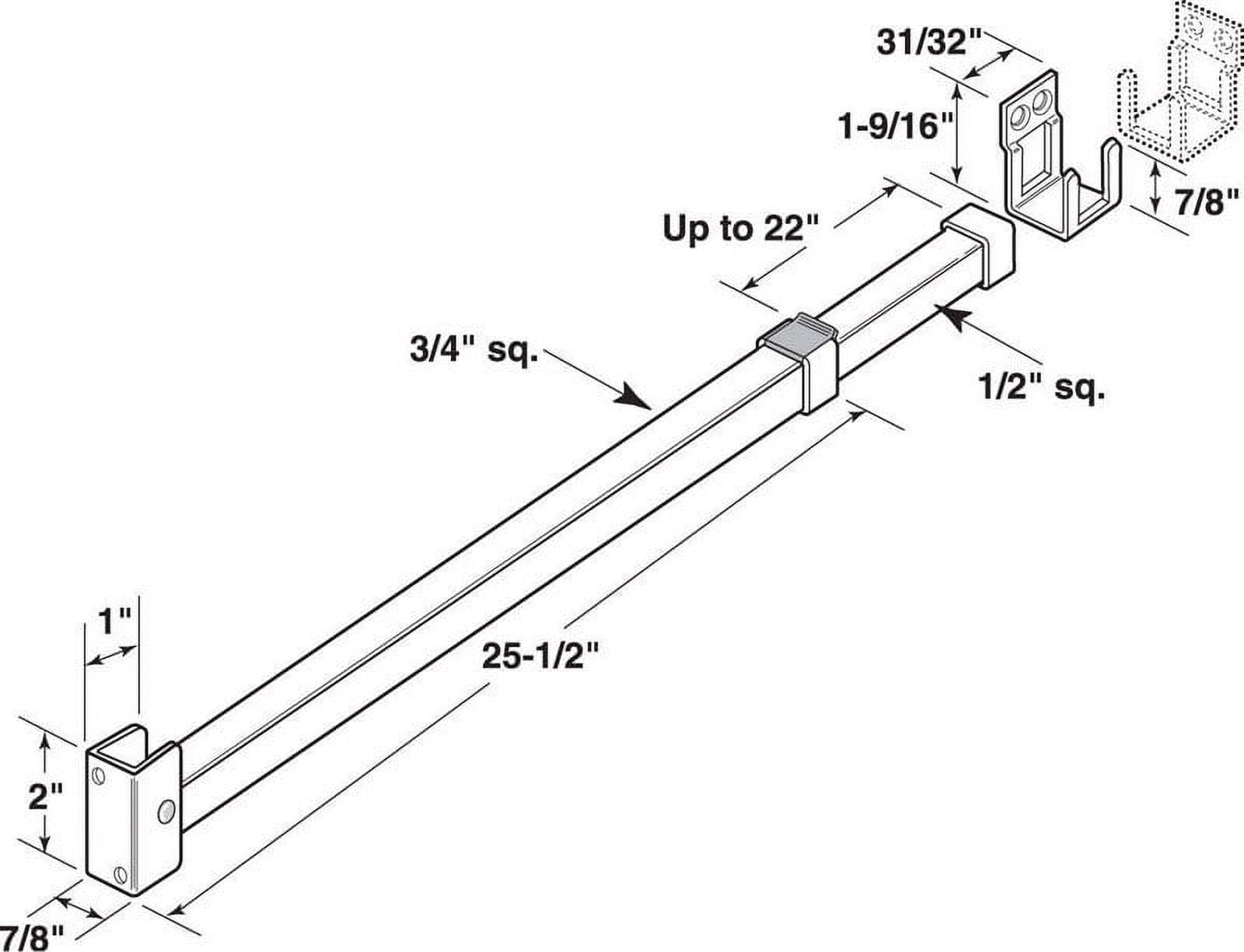 Defender Security U 9920 Security Bar Lock, Telescopic, Aluminum Finish ...