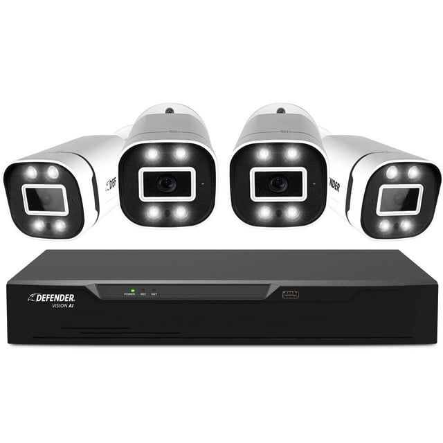 Defender Ultra HD 4K (8MP) 1TB Wired Outdoor Security System with 4 ...