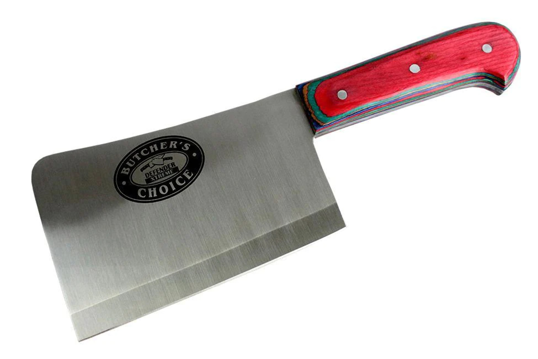 Defender-Xtreme 10" Butcher Knife Stainless Steel Blade with Multicolor ...