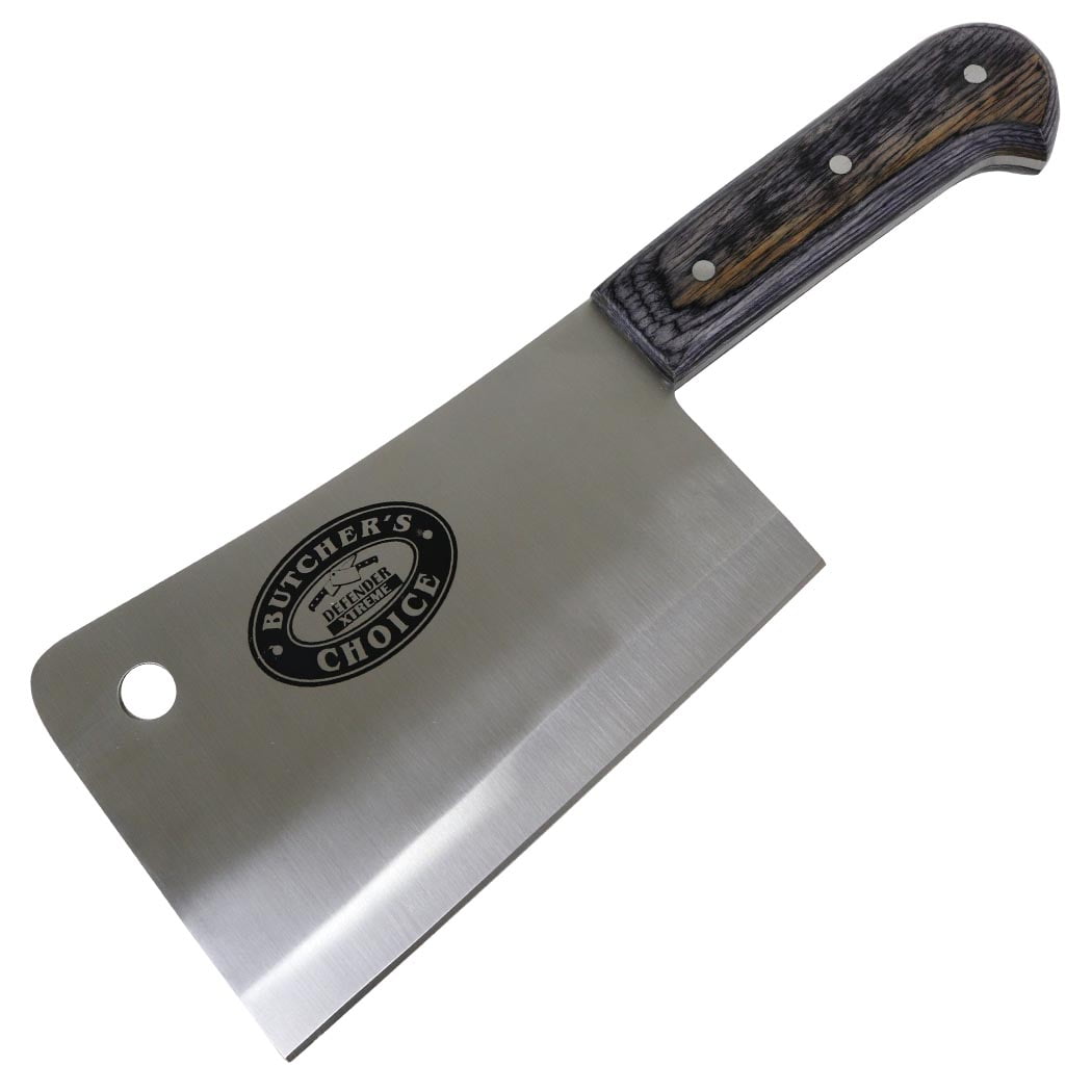 Defender-Xtreme 11' Butcher Choice Stainless Steel Cleaver Knife Wood ...