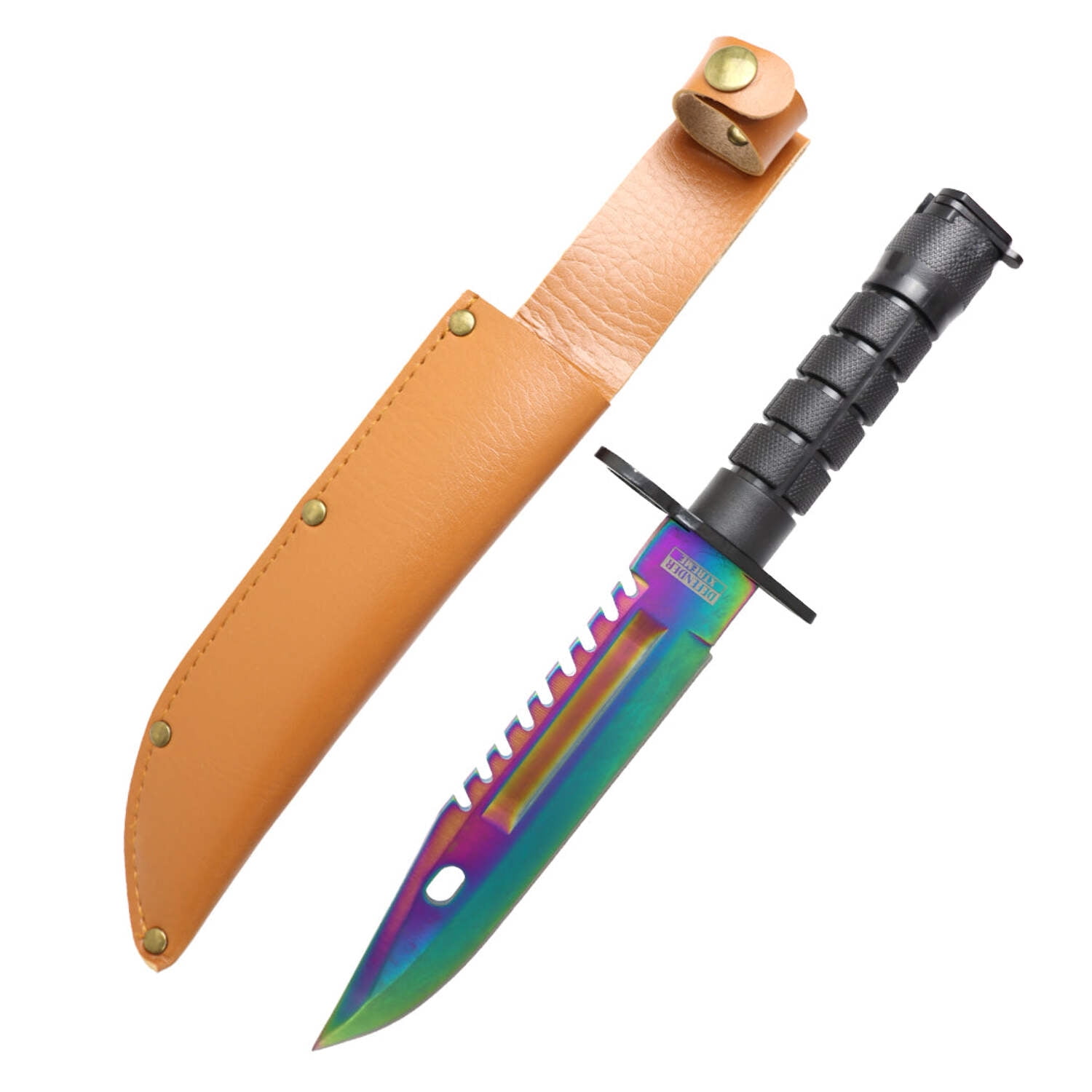 Defender-Xtreme 13" Multi Color Blade Abs Handle Survival Knife With ...