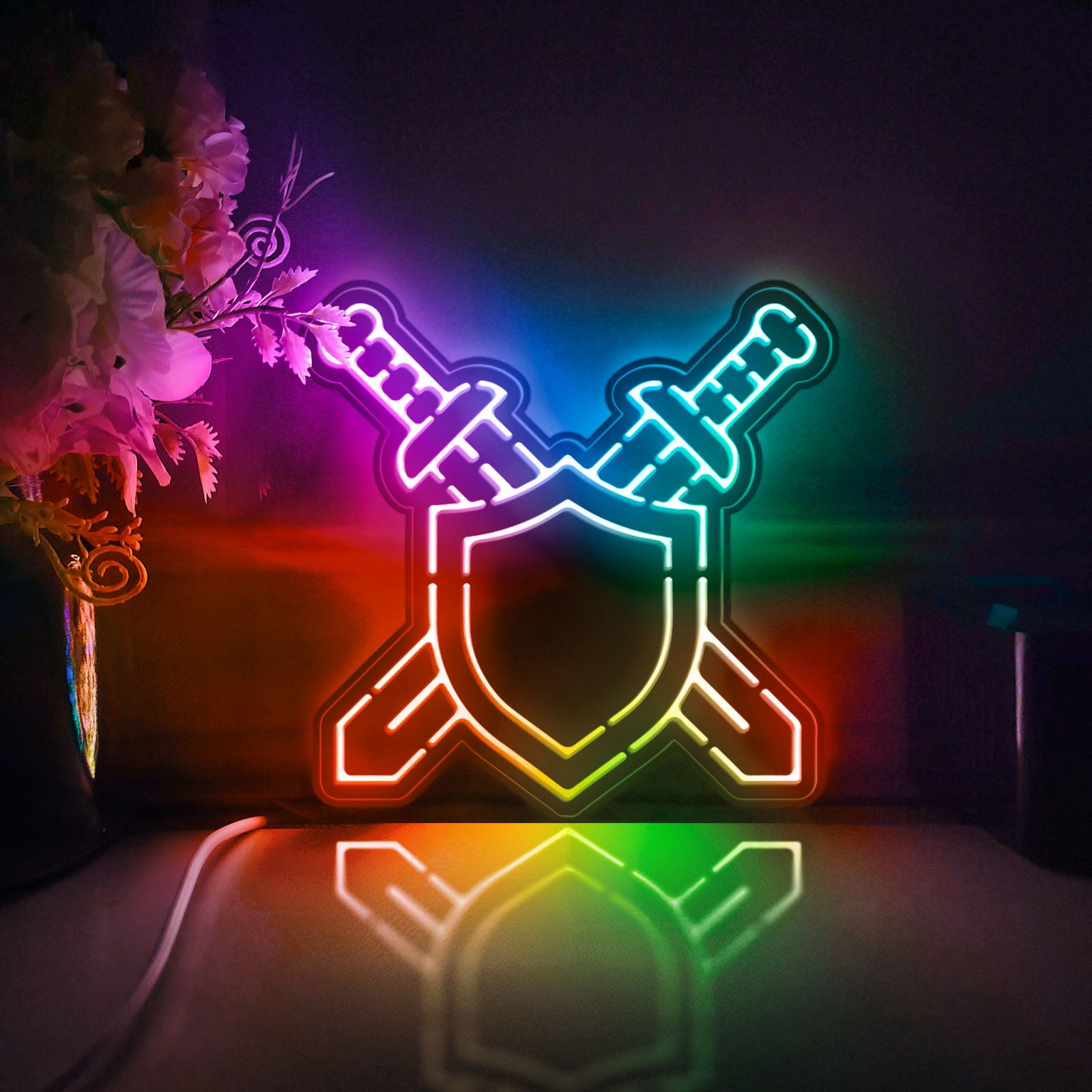 Defense Shield Led Light Box, Dimmable Neon-Like Light Signs USB Power ...