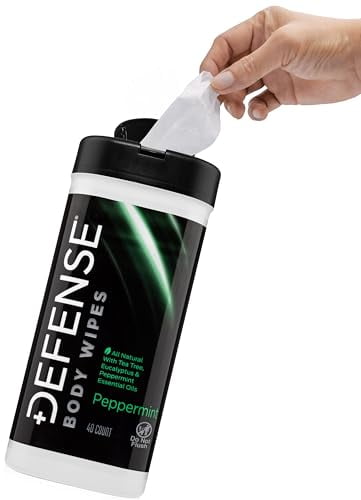 Defense Soap All Natural Peppermint Body Wipes with Tea Tree Oil ...