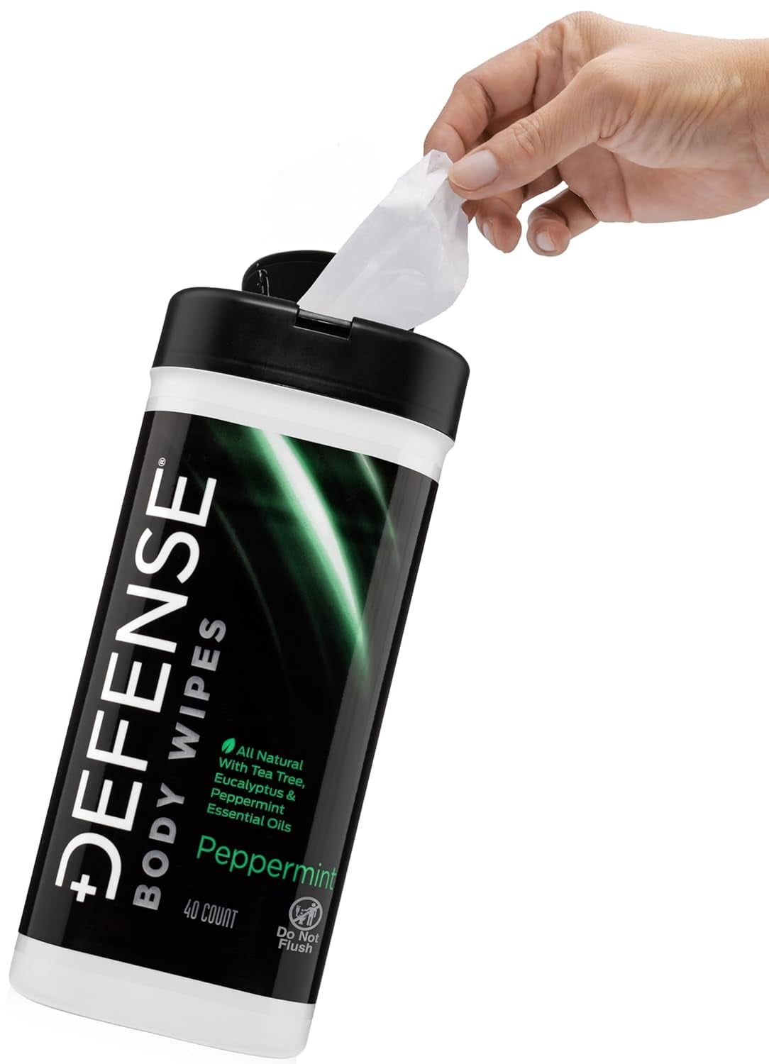 Defense Soap Peppermint Body Wipes 40 Count with All Natural Tea Tree ...