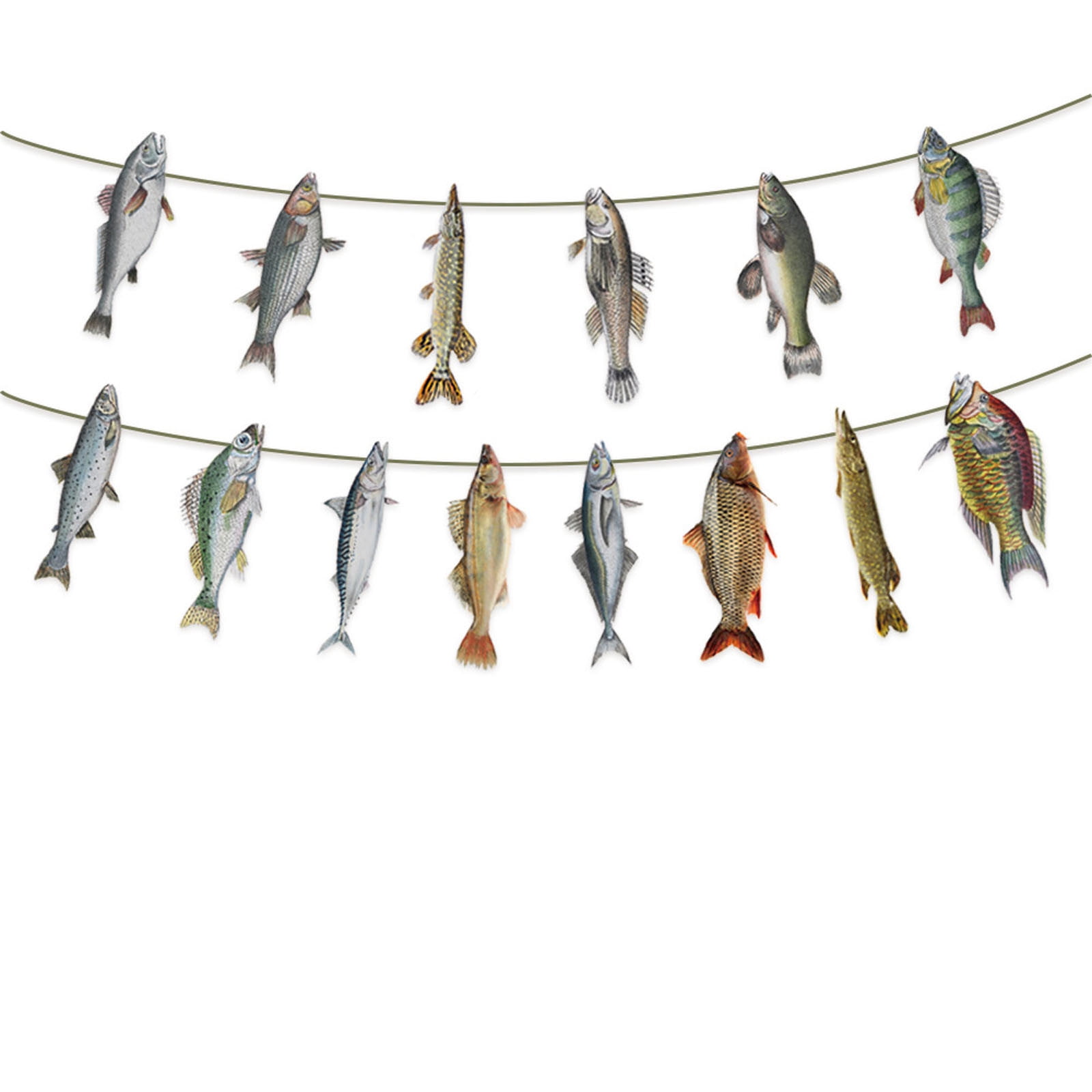 DefiDgd 14pcs Fish String Hanging Banner for Birthday Party Decorations ...
