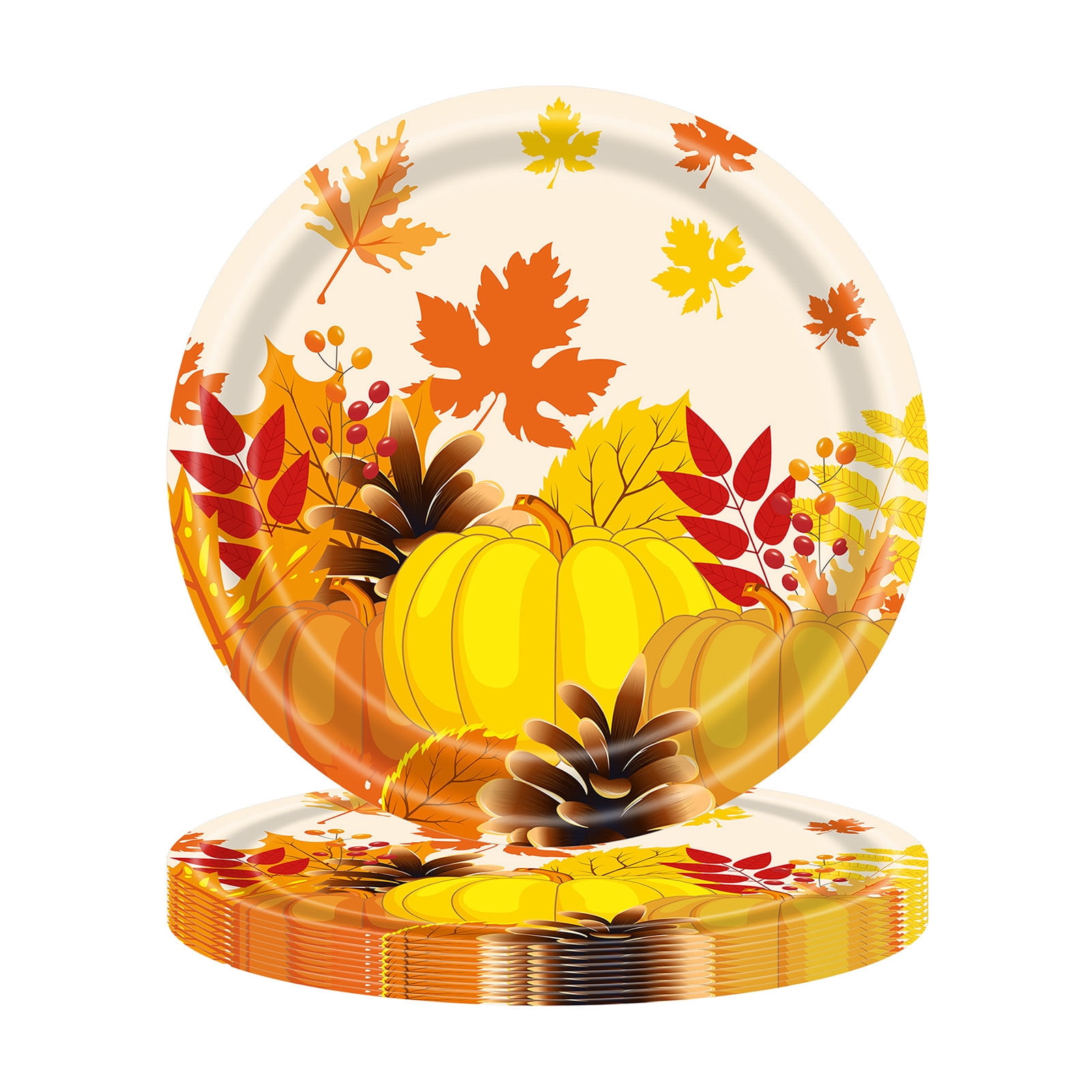 DefiDgd 20pcs Thanksgiving Fall Paper Plates,Disposable Thanksgiving ...