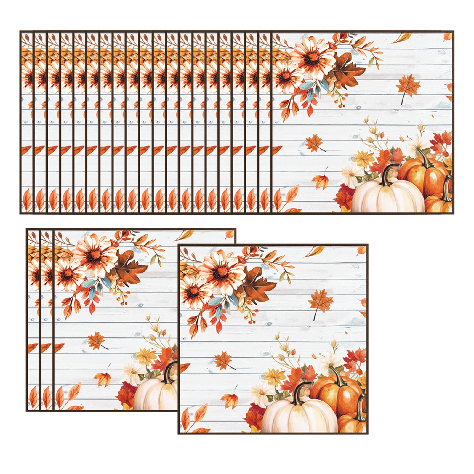 DefiDgd 24Pcs Fall Thanksgiving 6.5x6.5 Inch Pumpkin Maple Leaves Paper ...