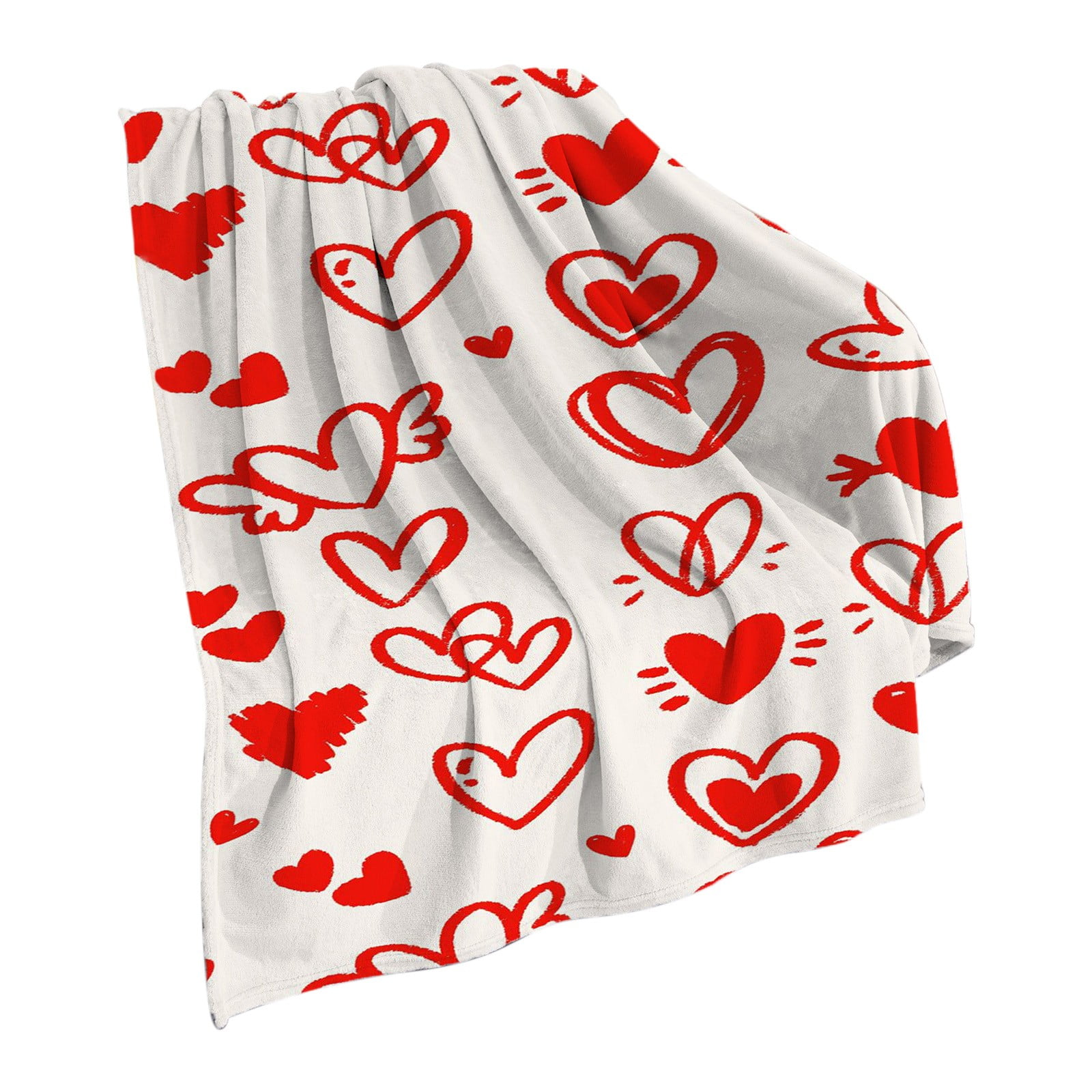 DefiDgd 29.5x39inch Valentine's Day Fuzzy Love Heart Throw Blanket ...