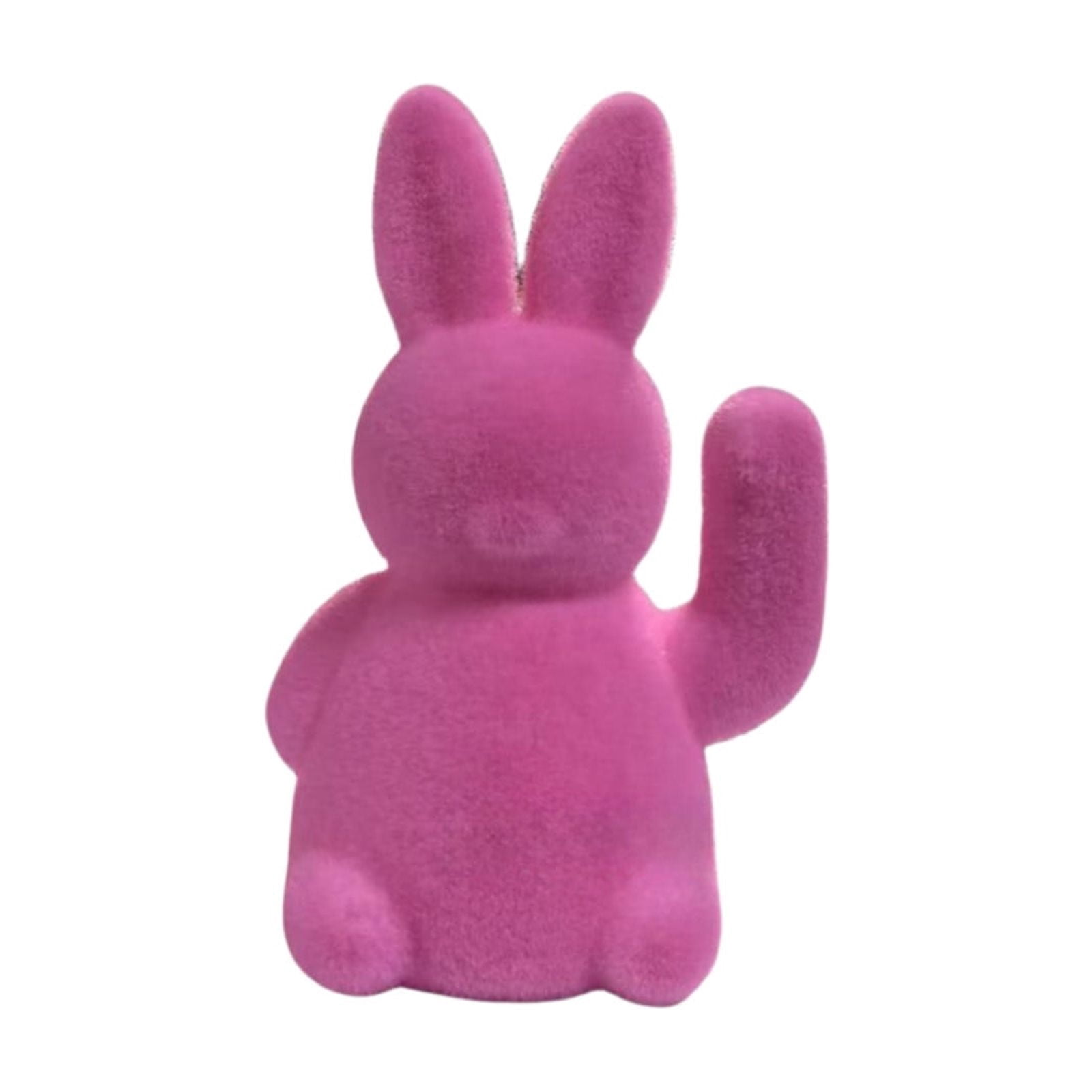 DefiDgd 2pcs Easter Flocked Bunny Statue Ornaments,Small Holiday Table ...