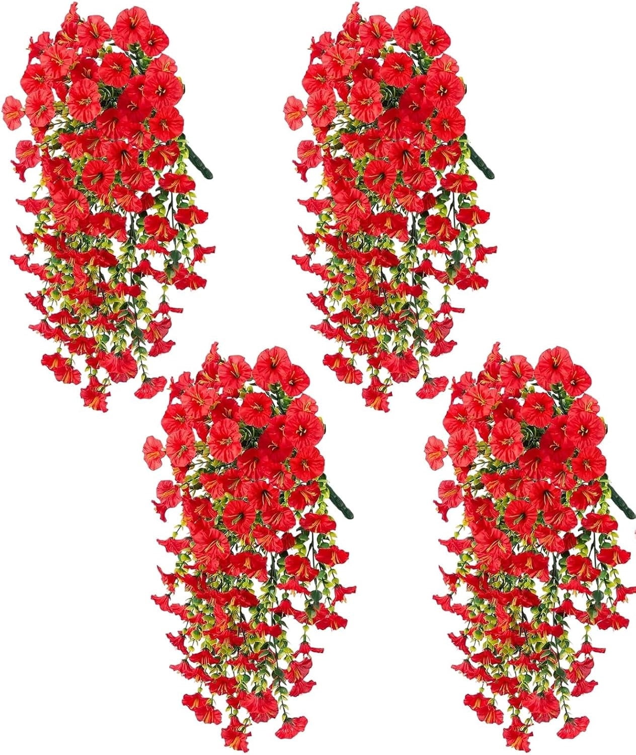DefiDgd 4pcs 31.5inch Artificial Fake Hanging Flowers,UVs Resistants ...