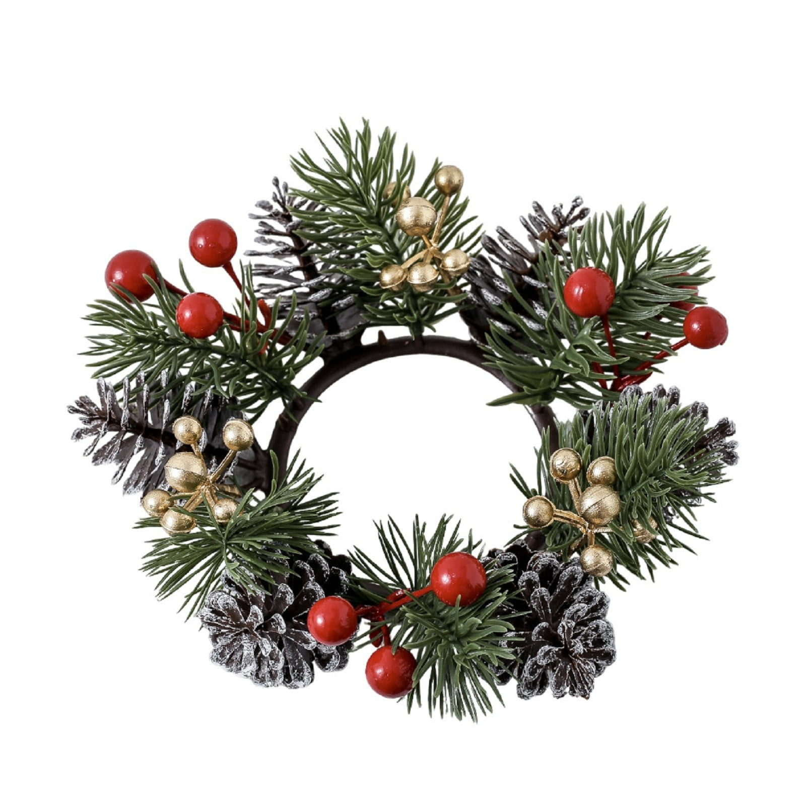 DefiDgd 7.9x7.9inch Christmas Candle Garland Holder,Christmas Floral ...