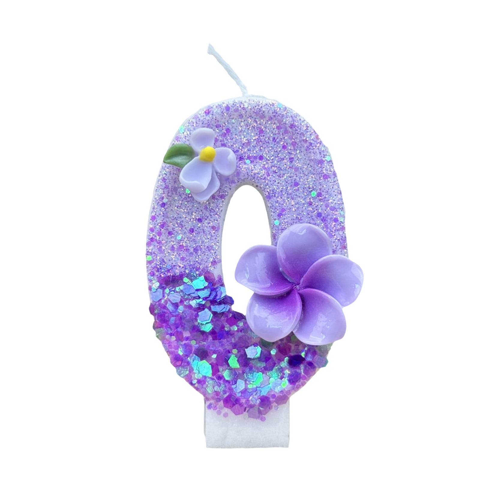DefiDgd Birthday Number Candles,Sequin Adorn Pink Flower Birthday ...