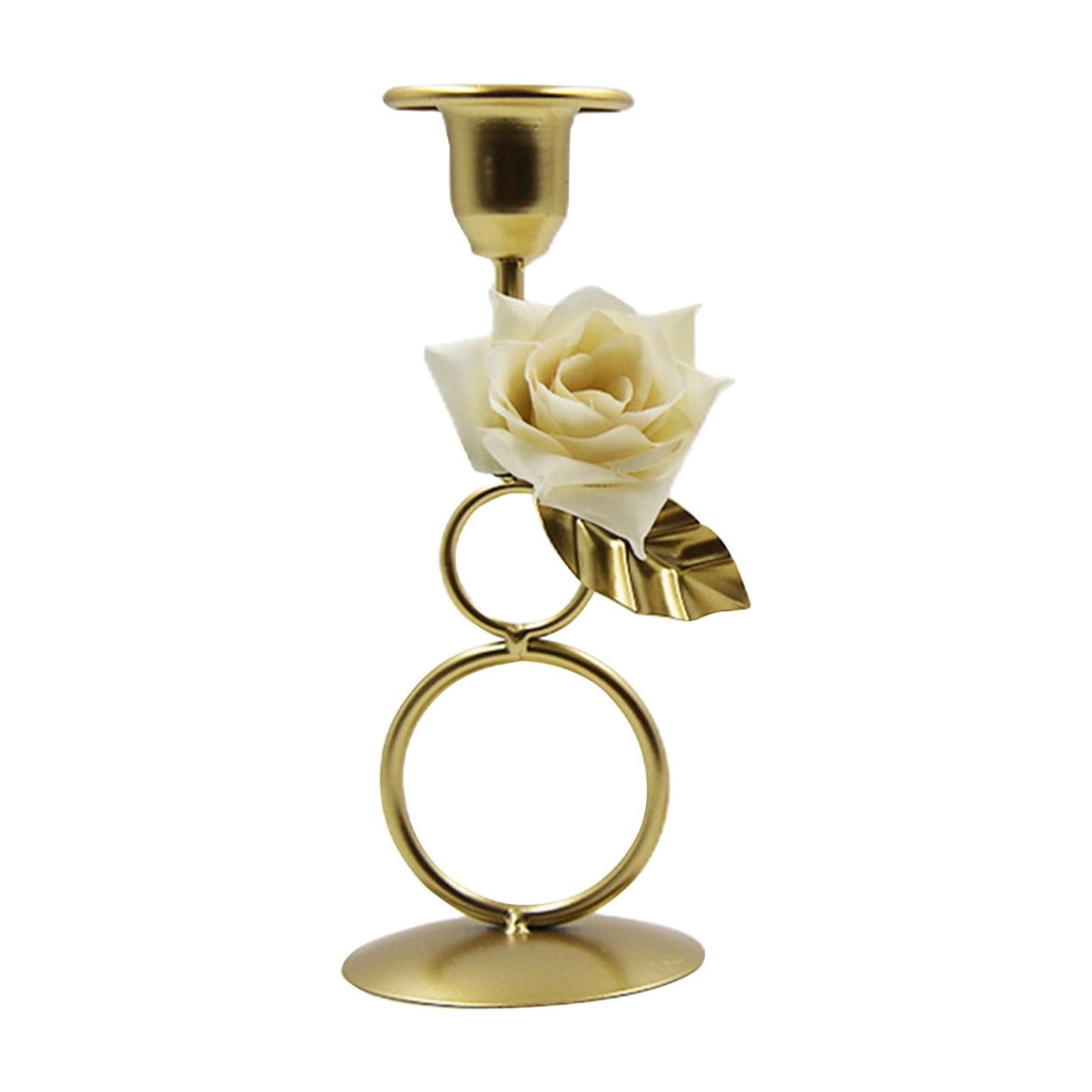 DefiDgd Candlestick Holders Vintage Flower Metal Candle Holders,Gold ...