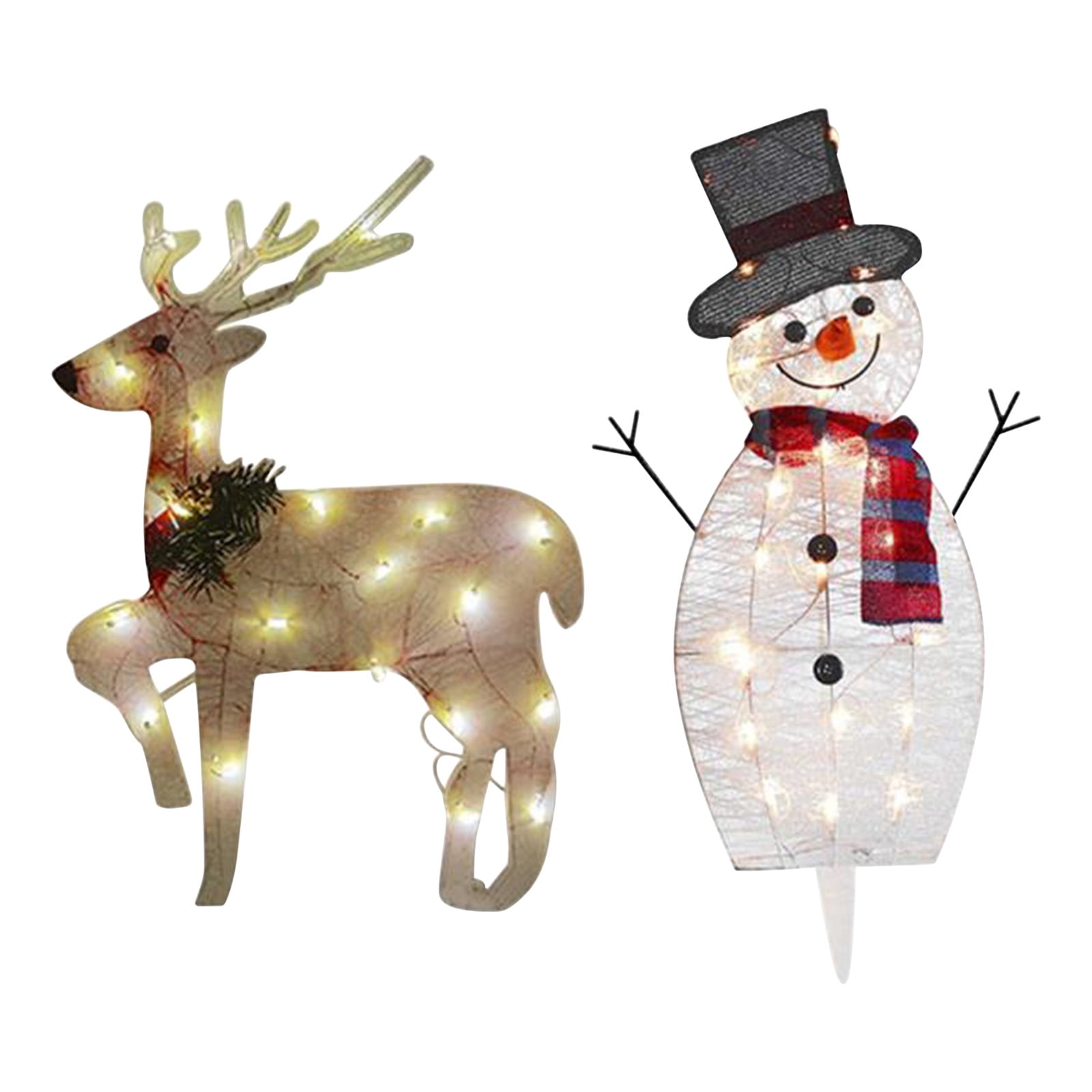 DefiDgd Christmas Lighted Penguins Yard Signs Decorations Acrylic Set ...