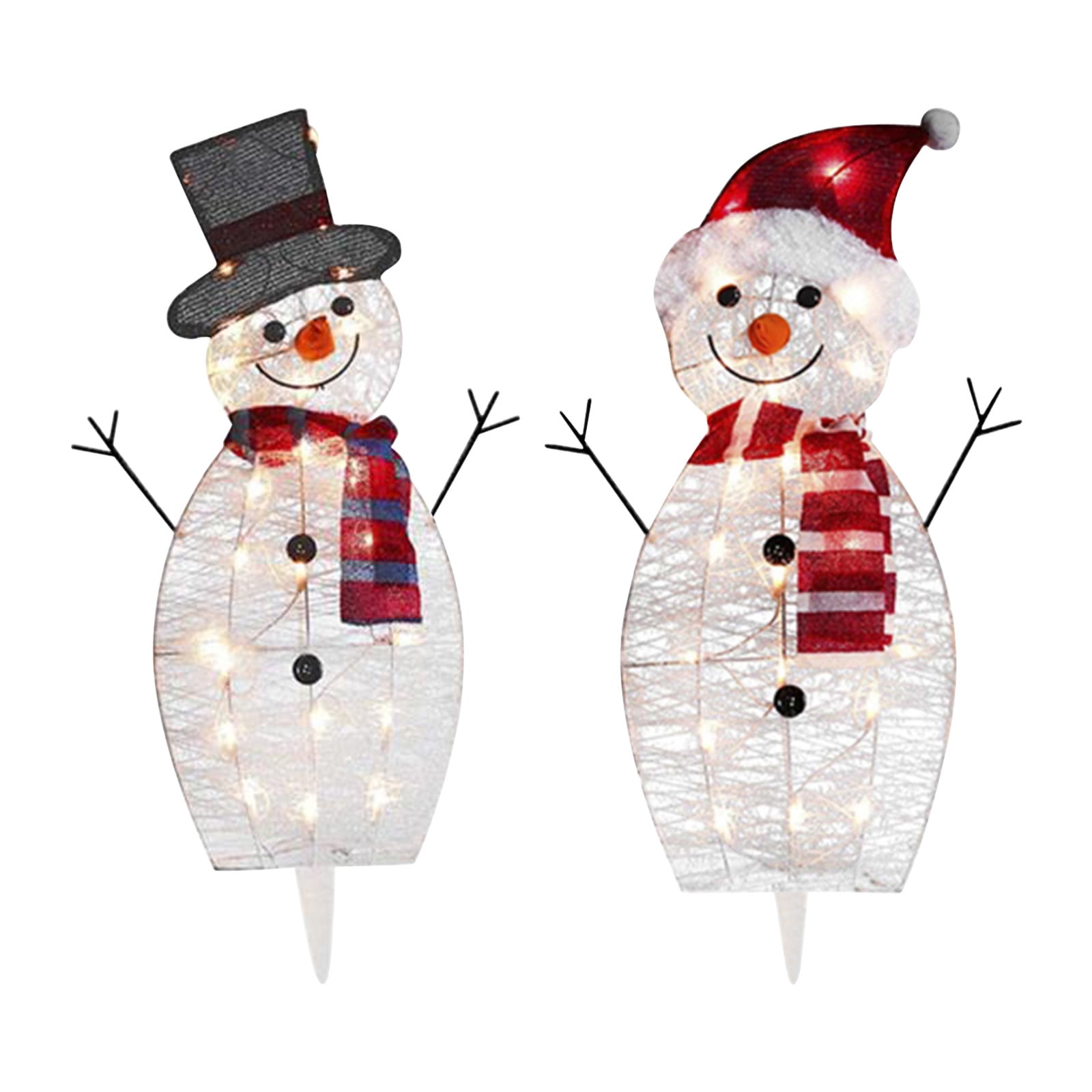 DefiDgd Christmas Lighted Penguins Yard Signs Decorations Acrylic Set ...