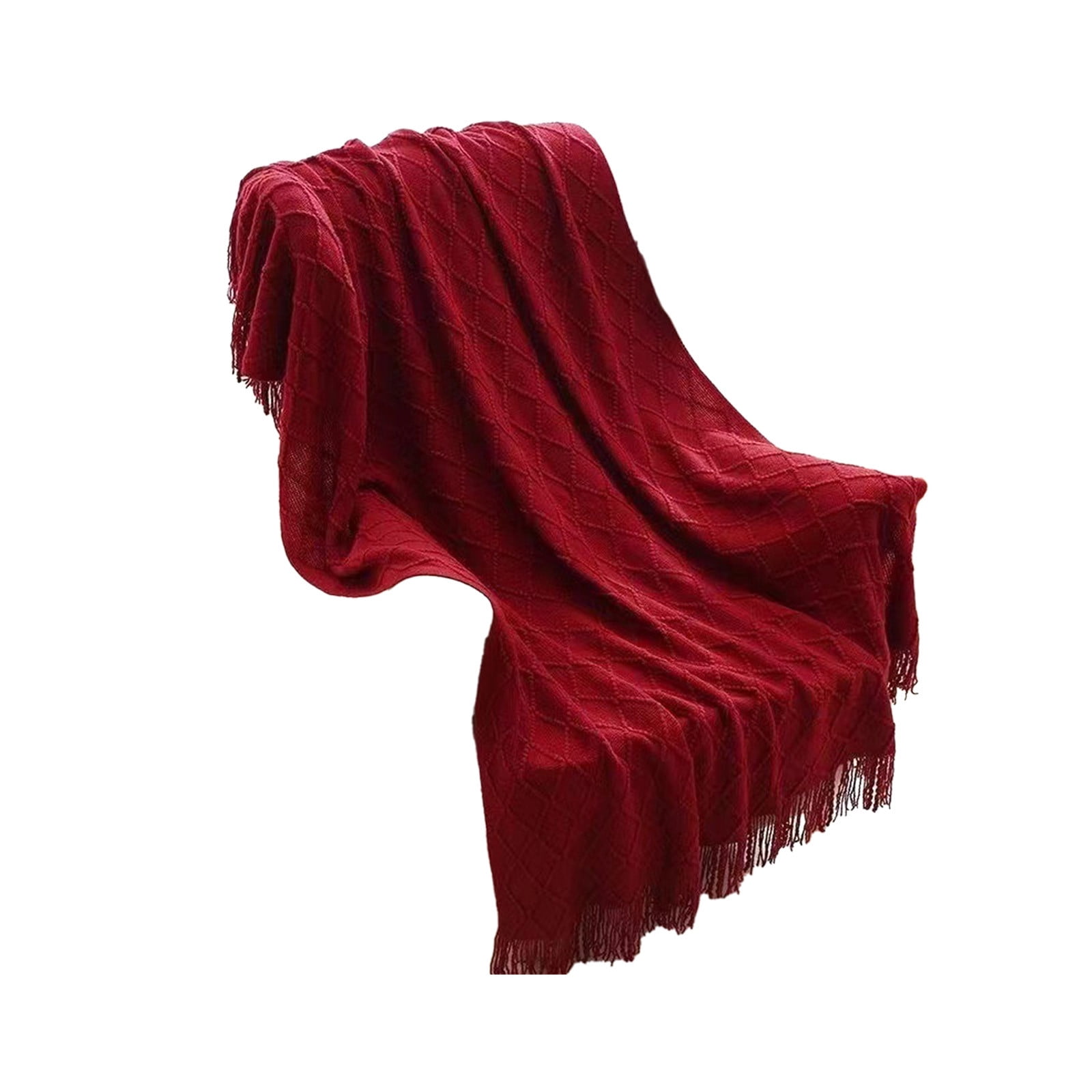 DefiDgd Christmas Red Plaid Throw Blanket for Couch,Knit Throw with ...