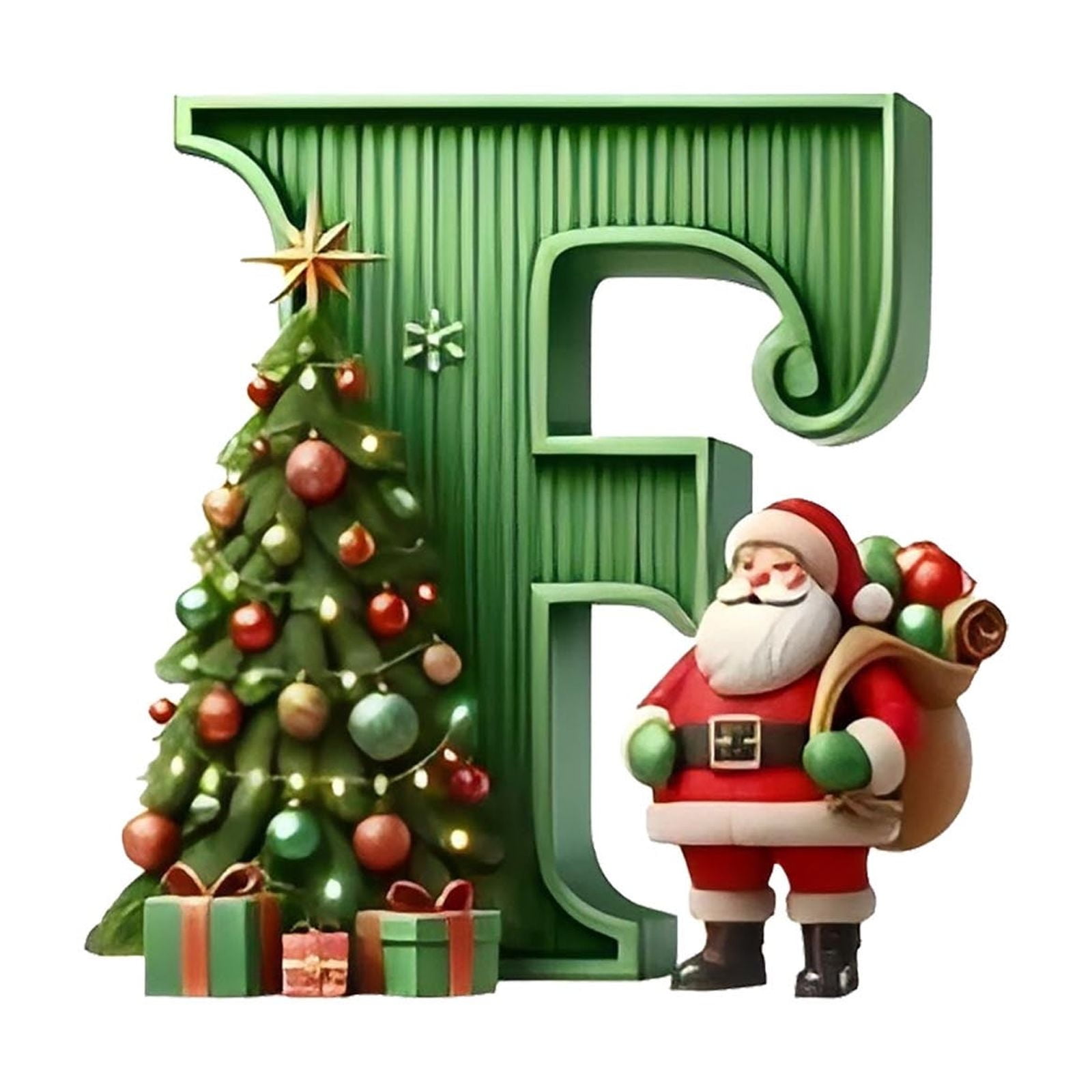 DefiDgd Christmas Tree Decoration 26 Letters Ornaments,Santa Claus and ...