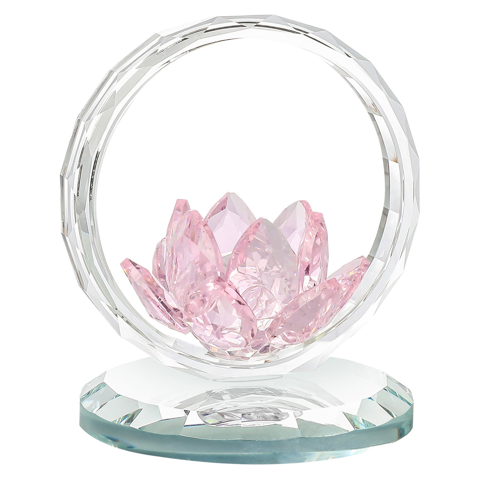 DefiDgd Crystal Lotus Flower Basket Figurine Glass Table Decor for Home ...