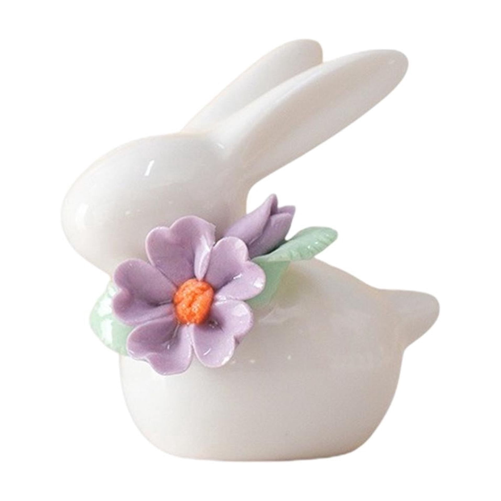 DefiDgd Easter Cute Small Ceramic Rabbit Statue Table Ornament,Bunny ...