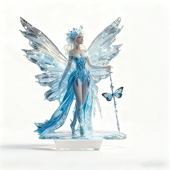 DefiDgd Fairy Stained Acrylic Standing Ornament,Butterfly Fairy Statue ...