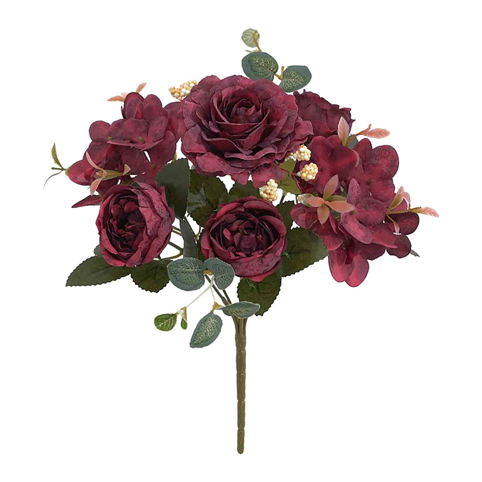 DefiDgd Fall Faux Flowers for Decoration,Fake Rose Peony Flowers ...