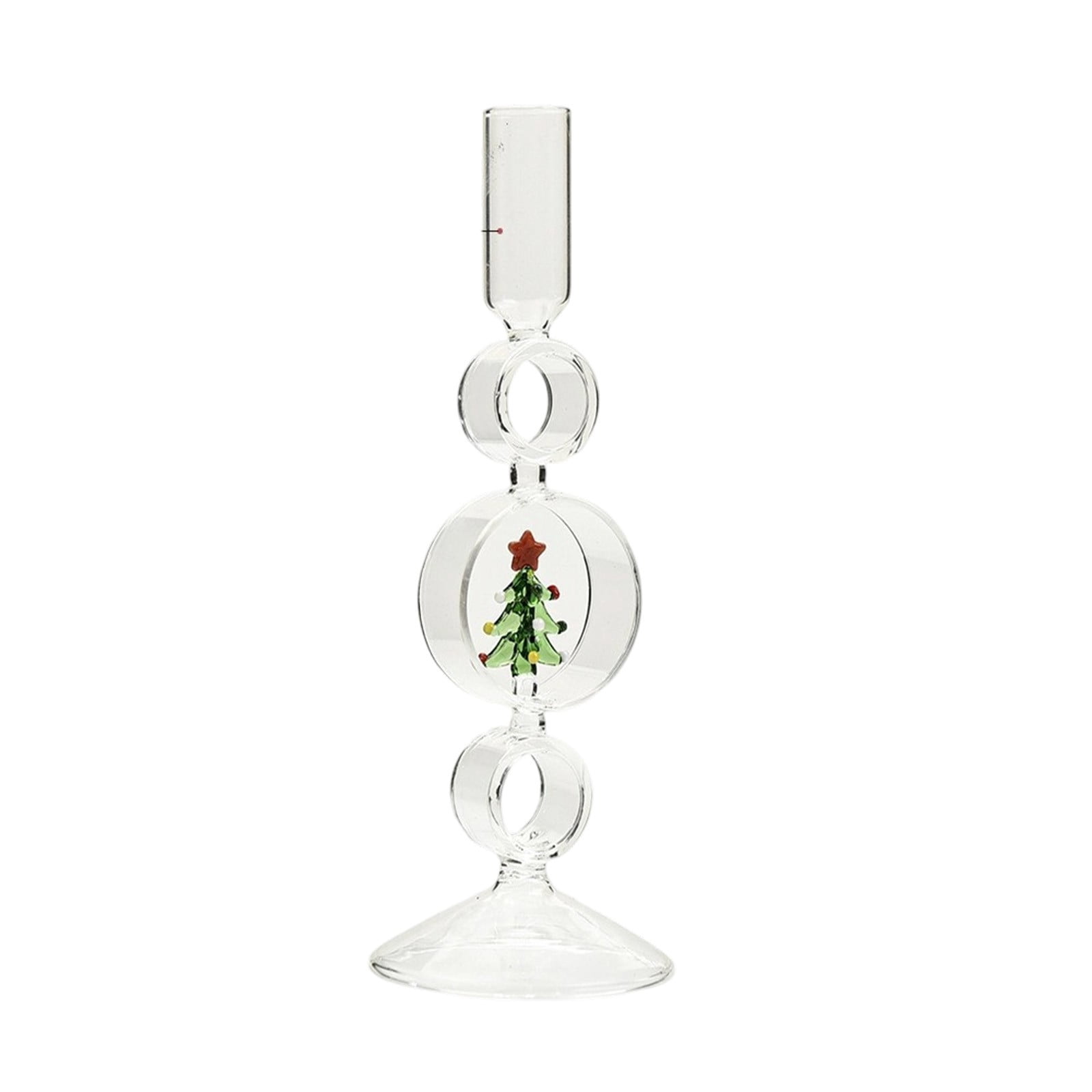 DefiDgd Glass Candlestick Holders,Clear Glass Taper Candle Holders with ...