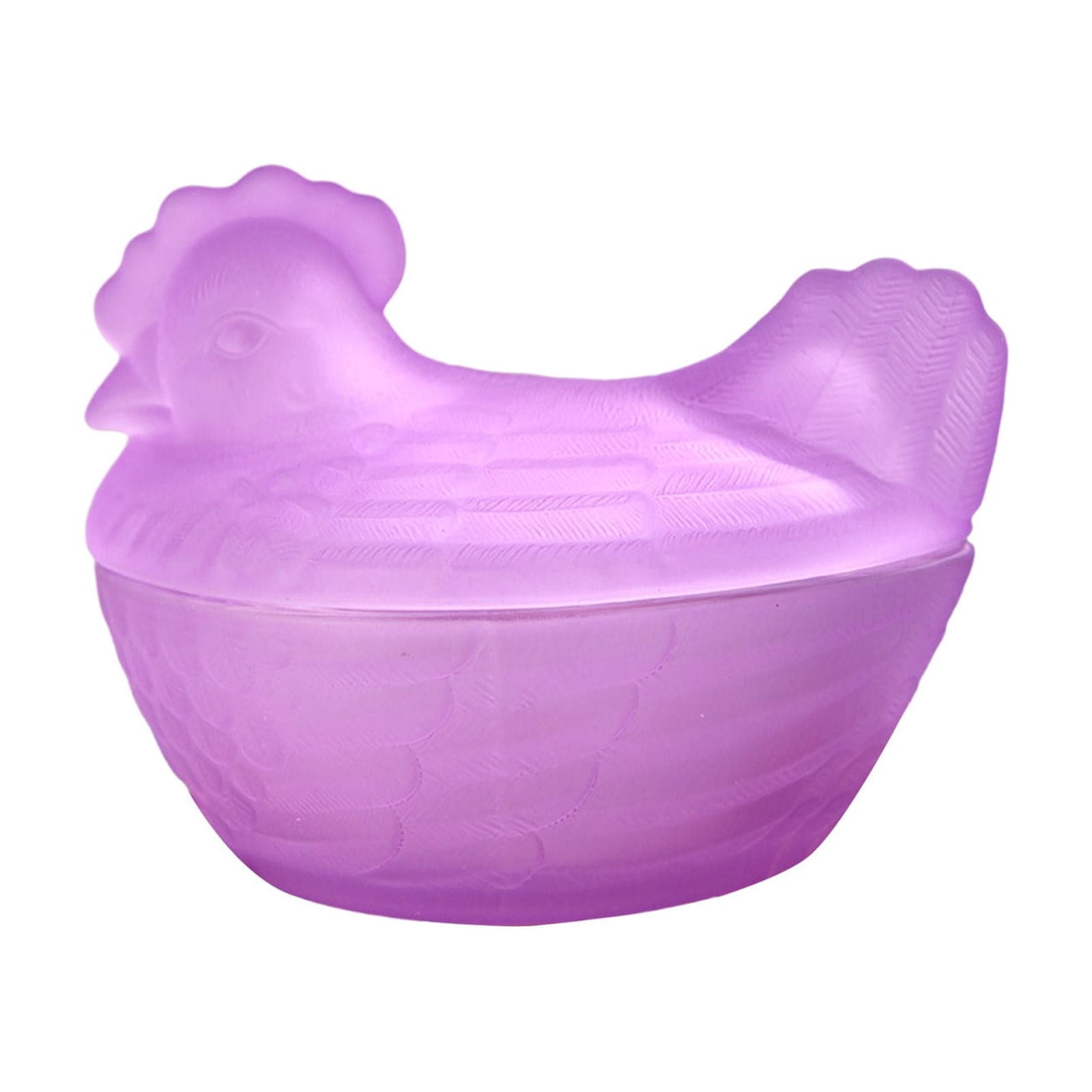 DefiDgd Glass Crystal Chicken Shaped Candy Bowl with Lid,Creative ...