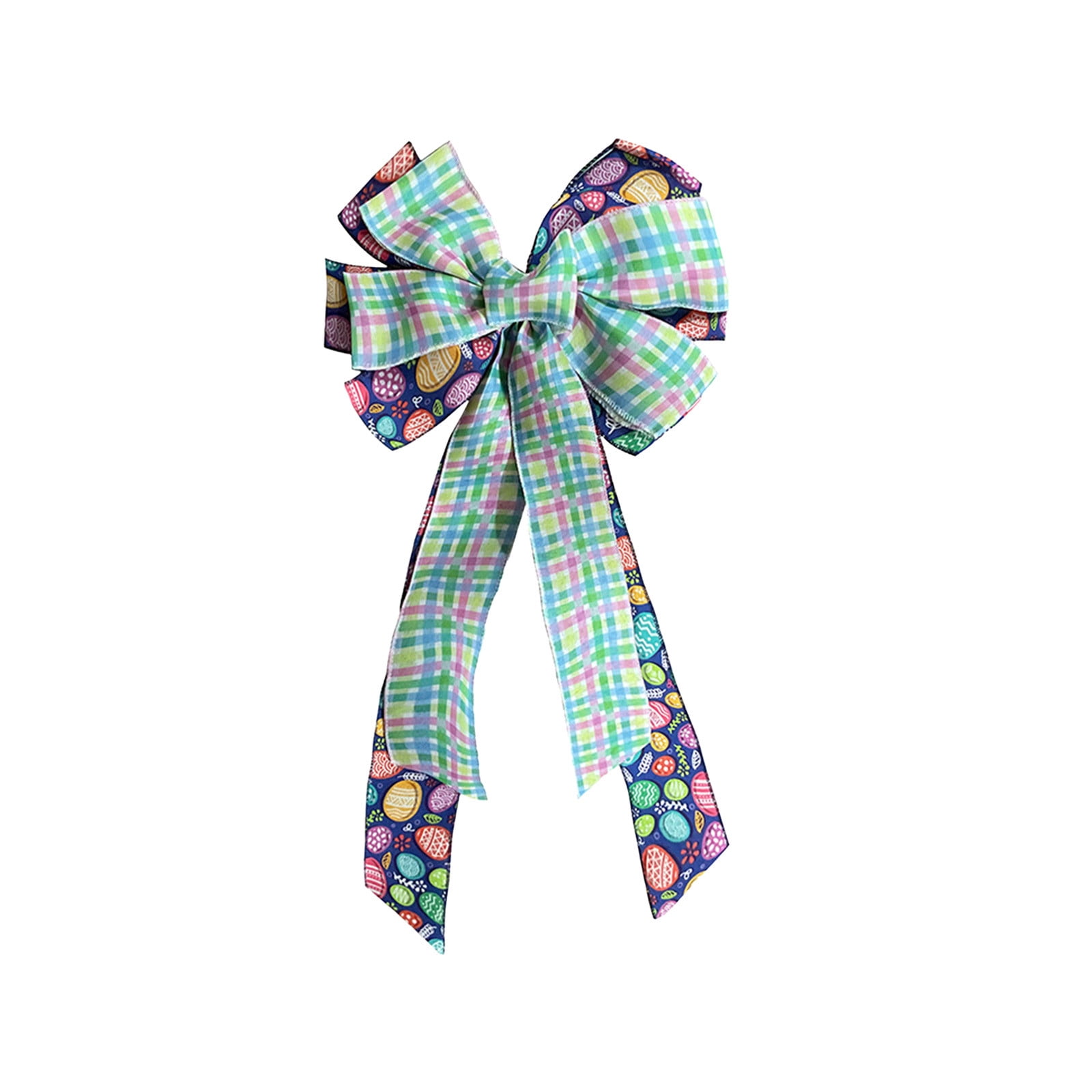 DefiDgd Large Easter Egg Pattern Wreath Bows for Front Door Hanging ...