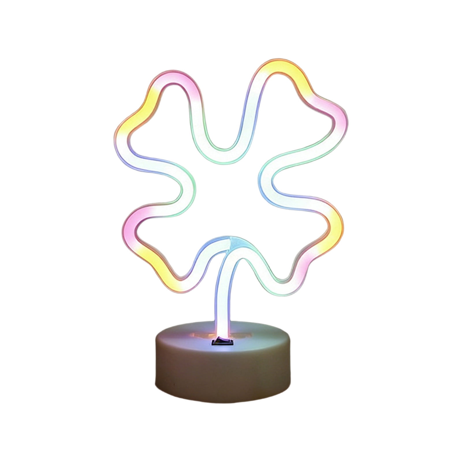 DefiDgd St. Patrick's Day Four-Leaf Clover Neon Lights,USB Battery ...