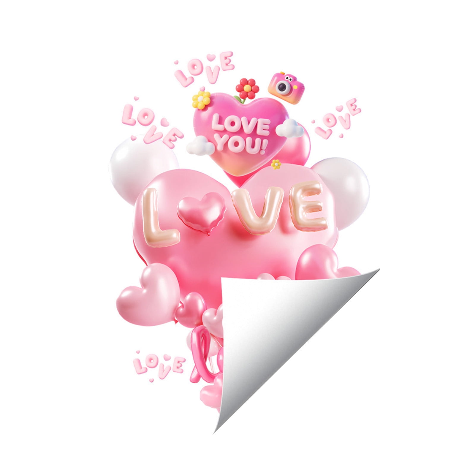 DefiDgd Valentine's Day Wall Decals,Window Stickers Double-Sided Heart ...