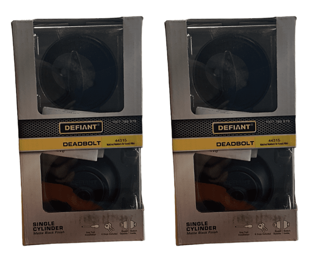 Defiant (2-Pack) Deadbolt Single Cylinder Matte Black Finish (1007-789 ...