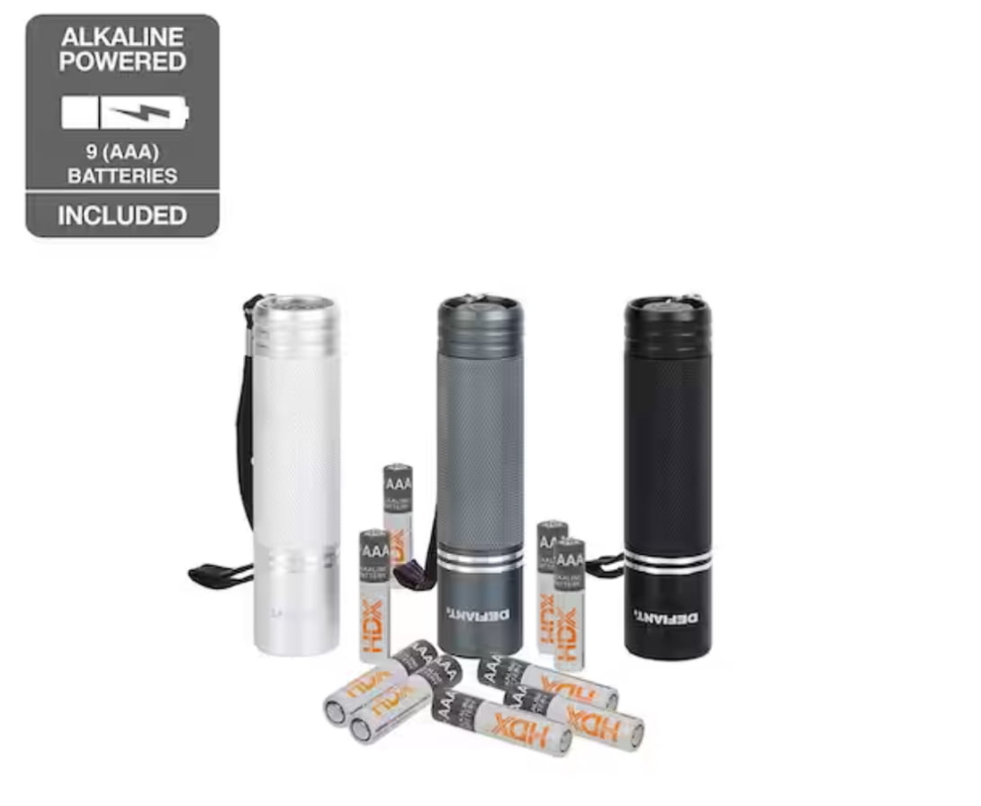Defiant 225 Lumens Aluminum Flashlight (3-Pack) - Walmart.com