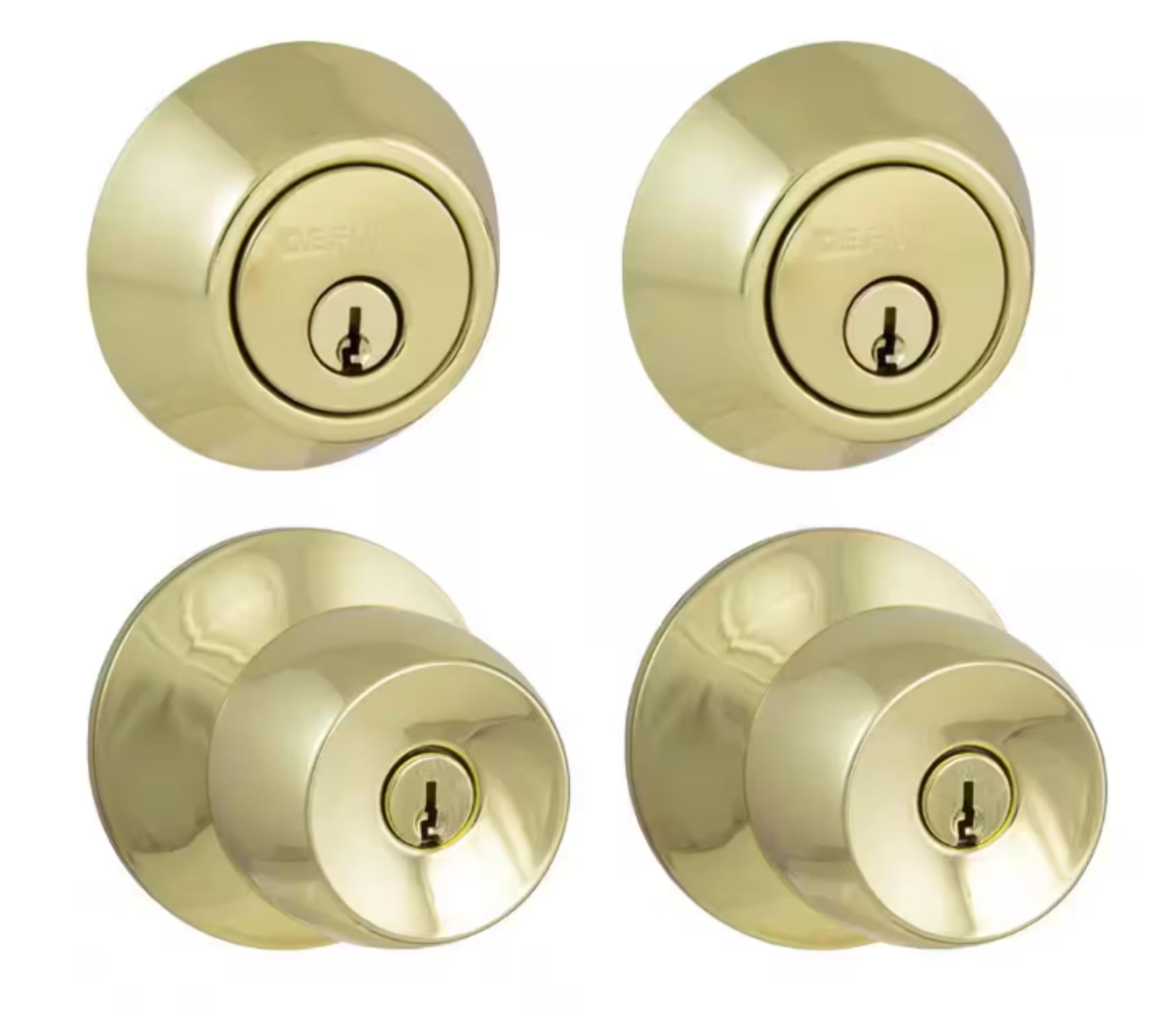 Defiant Brandywine Polished Brass Single Cylinder Keyed Entry Project ...