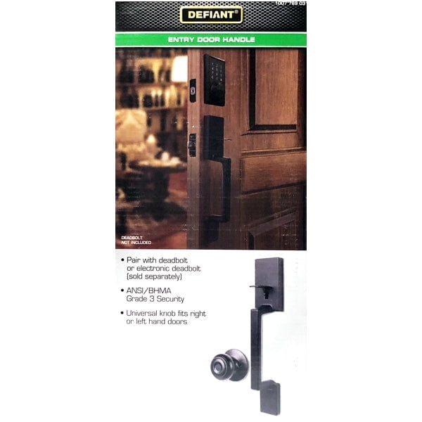 Defiant Entry Door Handle Set - Vancouver Matte Black (Exterior Handle ...