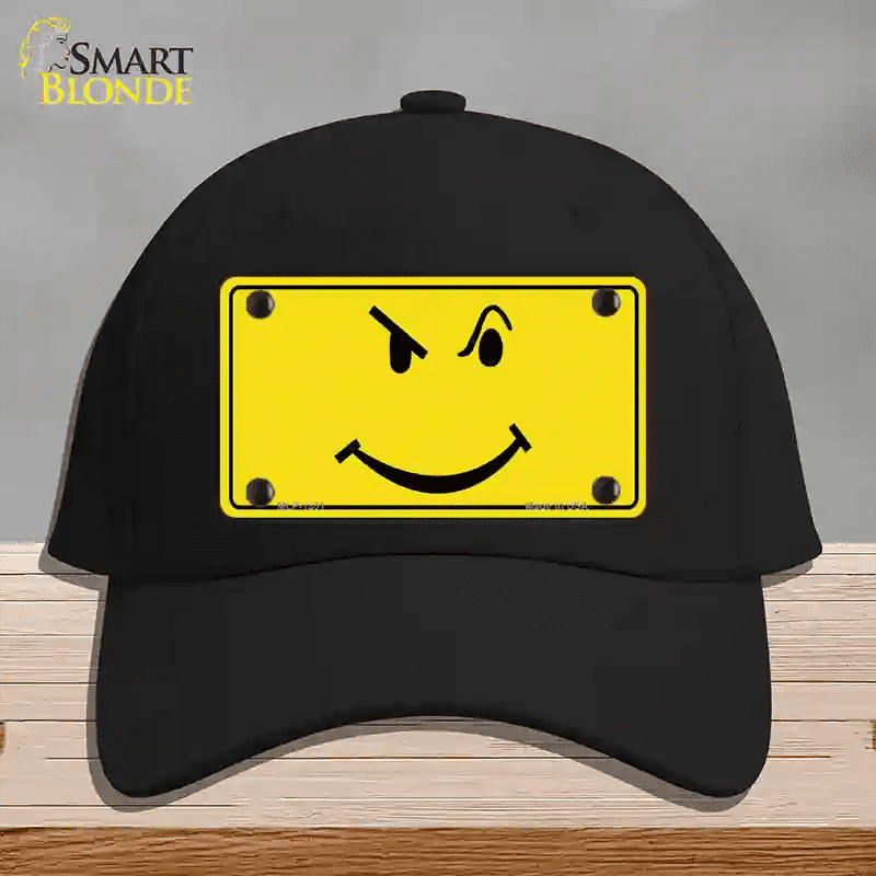 Defiant Smiley Novelty License Plate Hat Cotton Black - Walmart.com