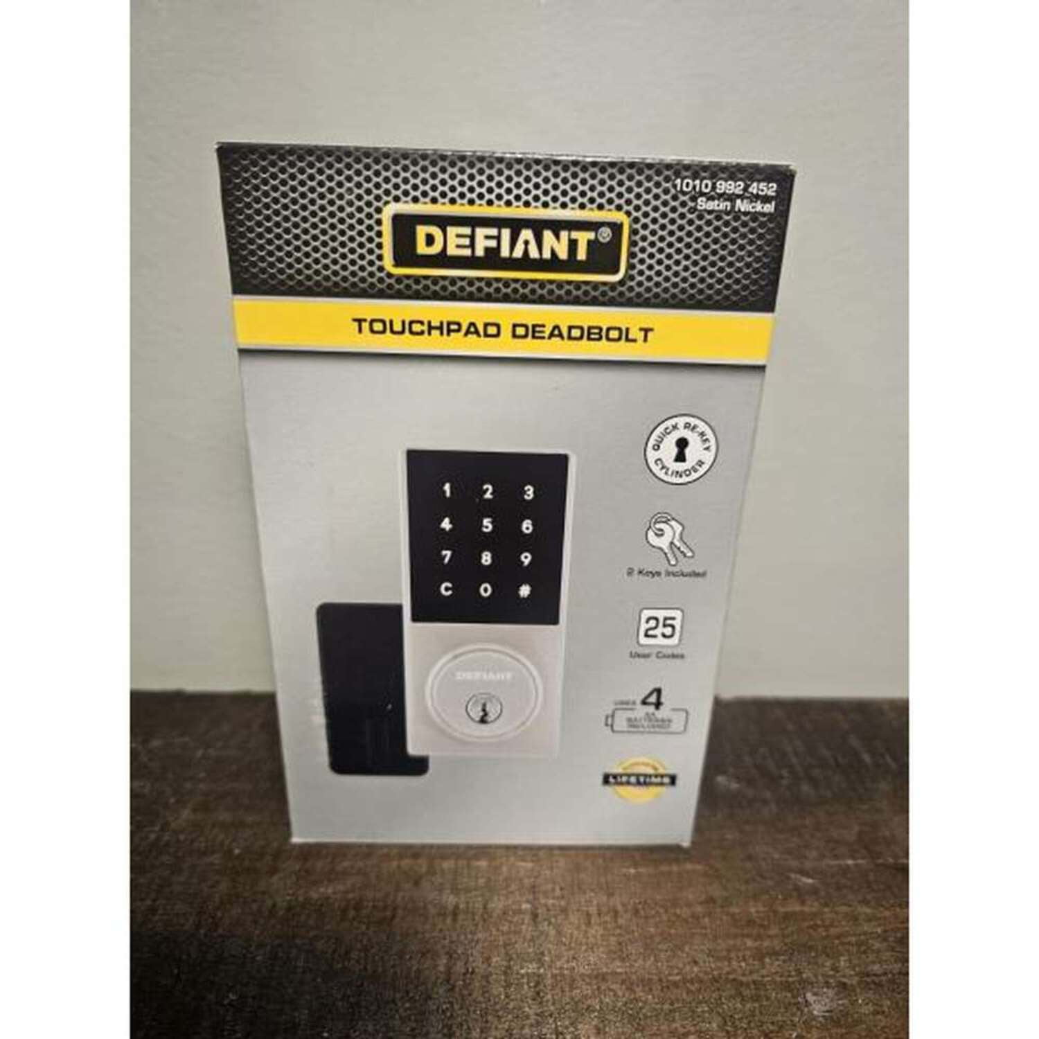 Defiant Touchpad Deadbolt Satin Nickel 1010 992 452 Quick Re-key 25 ...