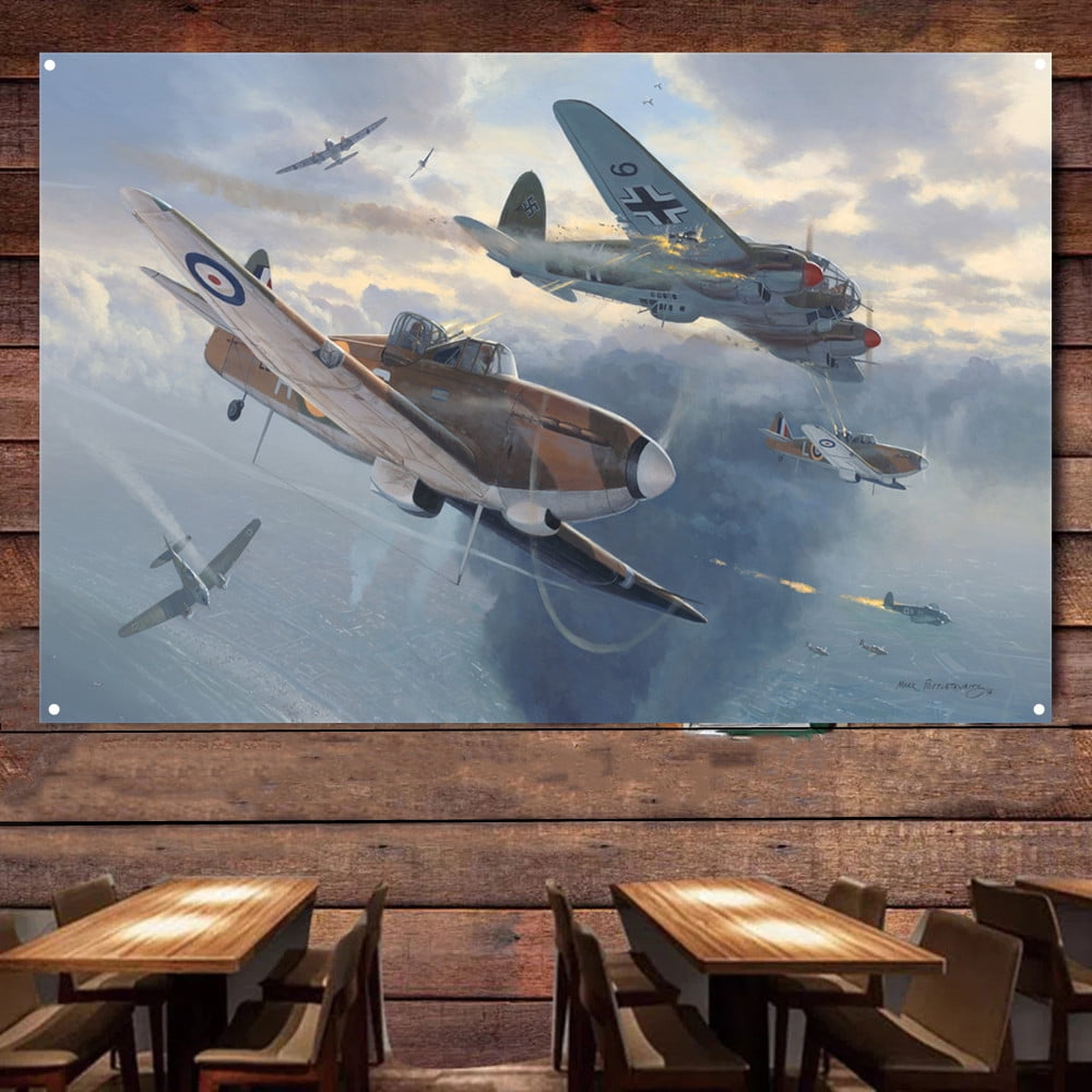 Defiants over Dunkirk WW II Fighter Banner Room Wall Flag - 38" x 57 ...