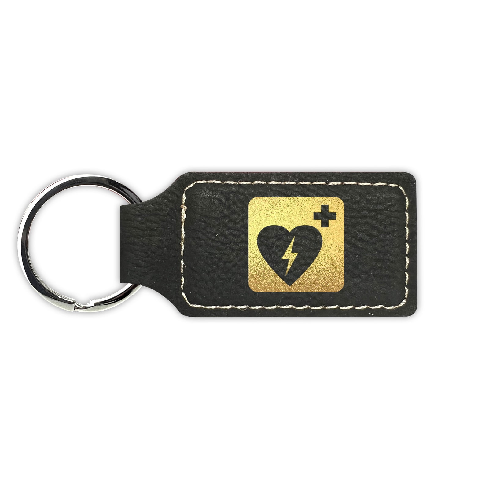 Defibrillator Keychain Leatherette Rectangle - Laser Engraved - Many ...