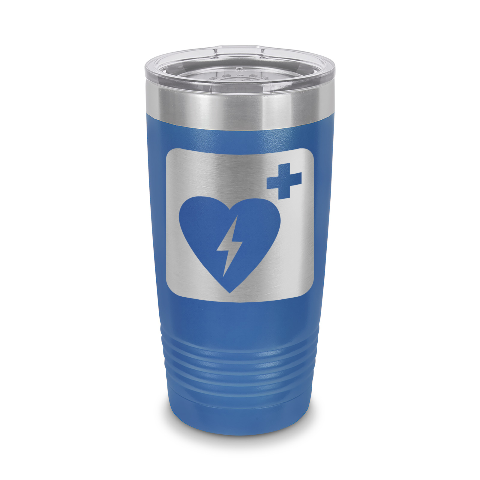 Defibrillator Tumbler 20 oz - Laser Engraved w/ Clear Lid - Stainless ...