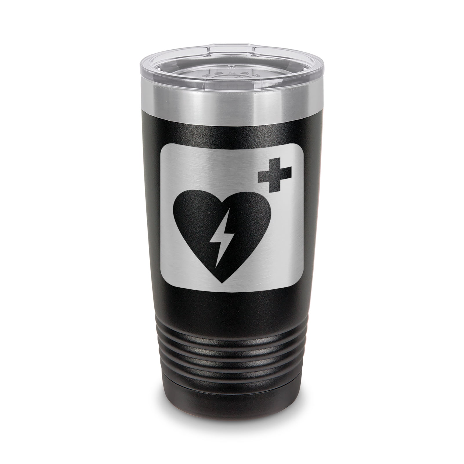 Defibrillator Tumbler 20 oz - Laser Engraved w/ Clear Lid - Stainless ...