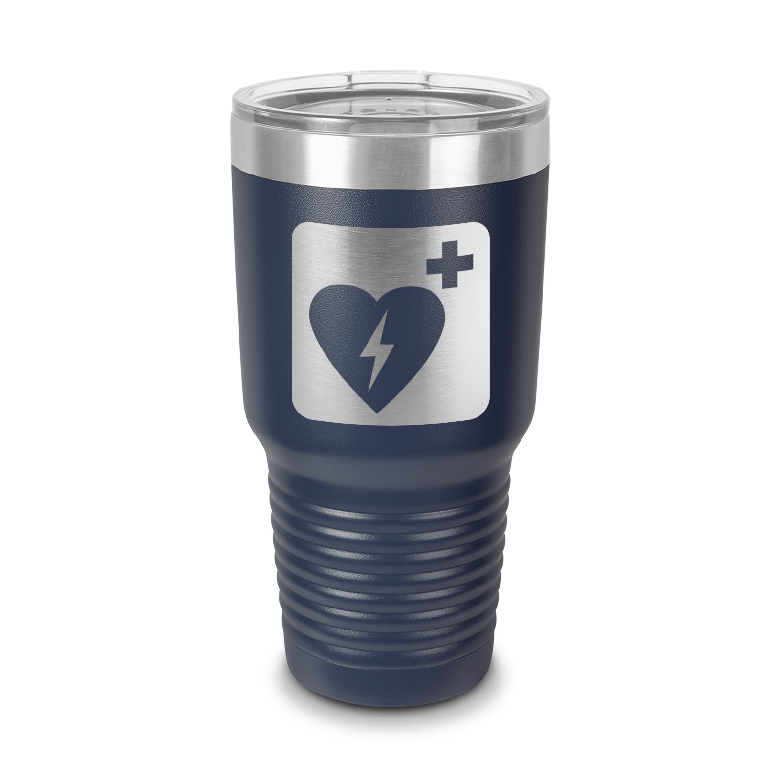 Defibrillator Tumbler 30 oz - Laser Engraved w/ Clear Lid - Stainless ...