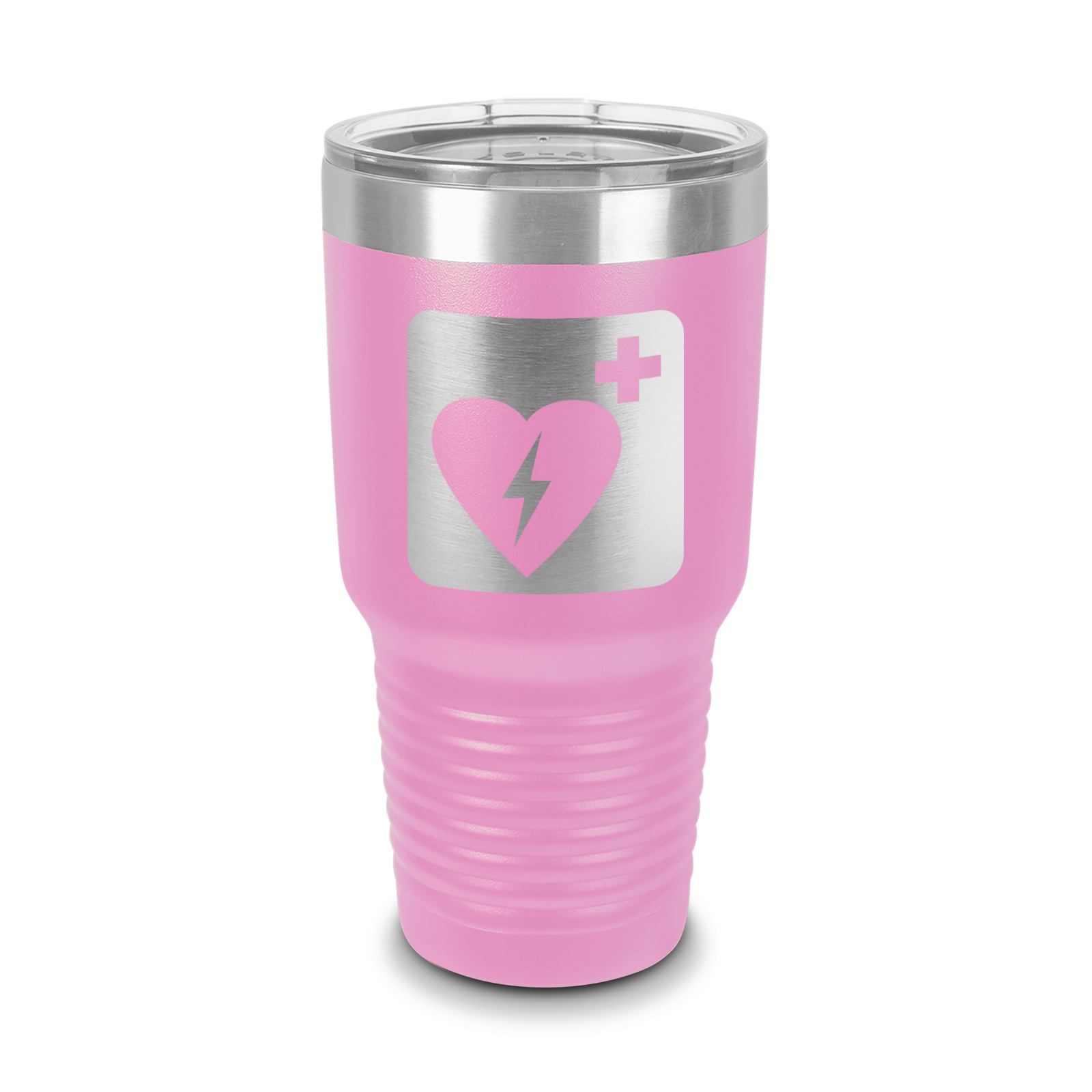 Defibrillator Tumbler 30 oz - Laser Engraved w/ Clear Lid - Stainless ...