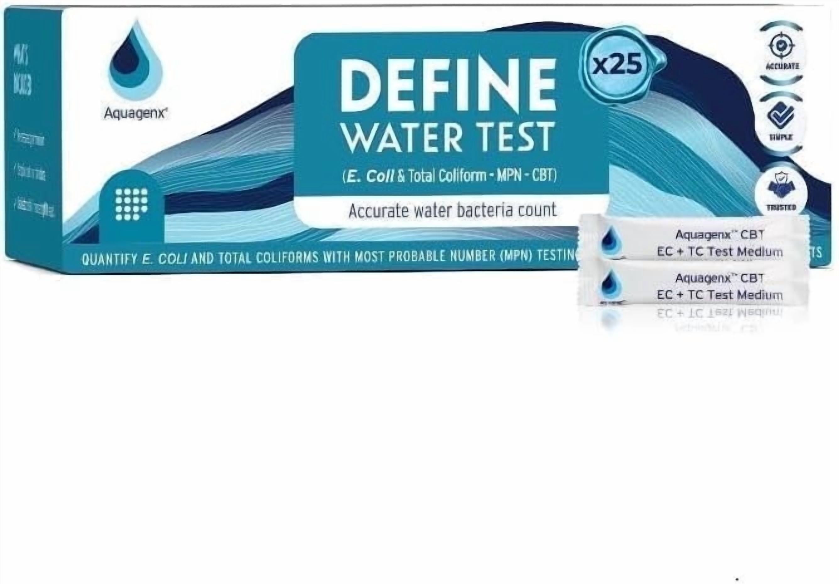Aquagenx Define Water Test Kit - Detects Most Probable Number of E ...
