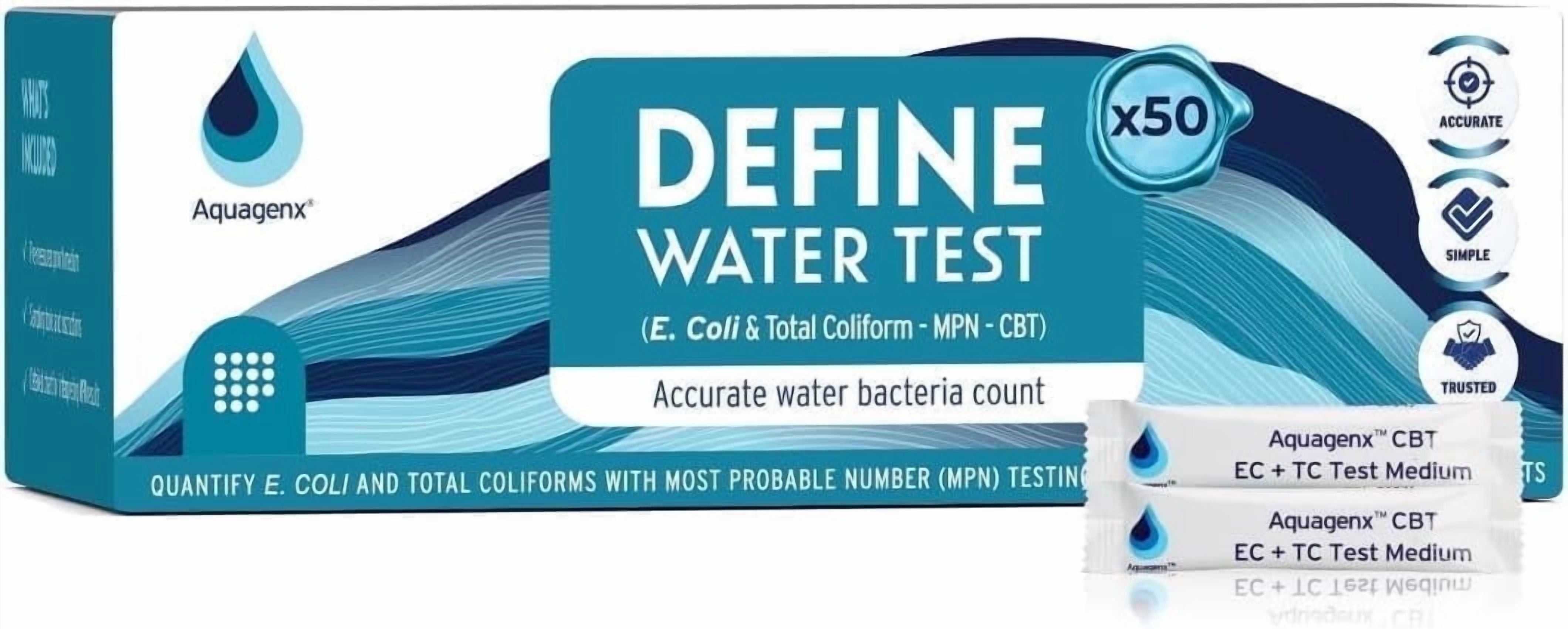 Aquagenx Define Water Test Kit - Detects Most Probable Number of E ...