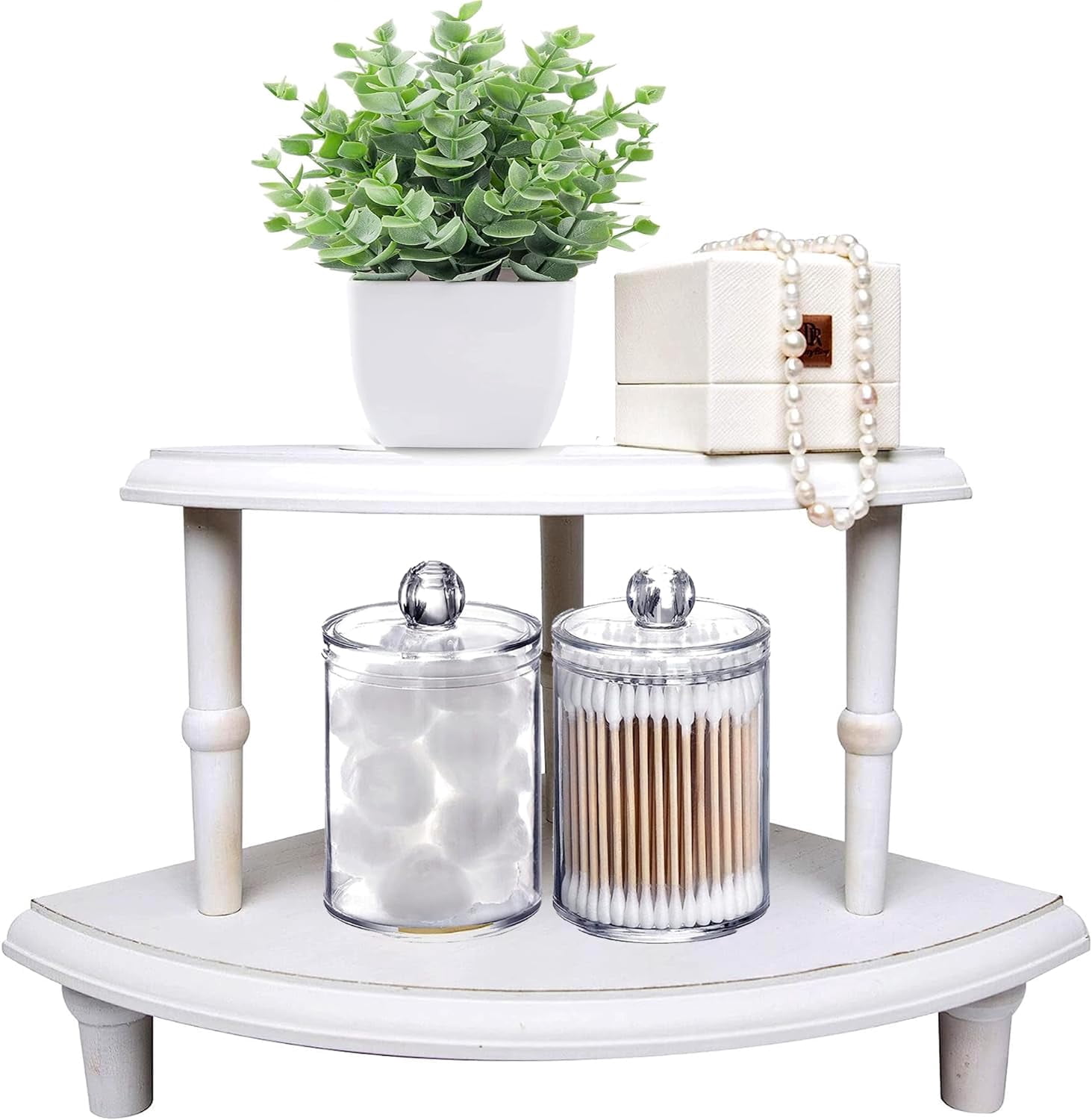 Defined Deco Kitchen Countertop Organizer-2 Tier Stackable Corner Shelf ...